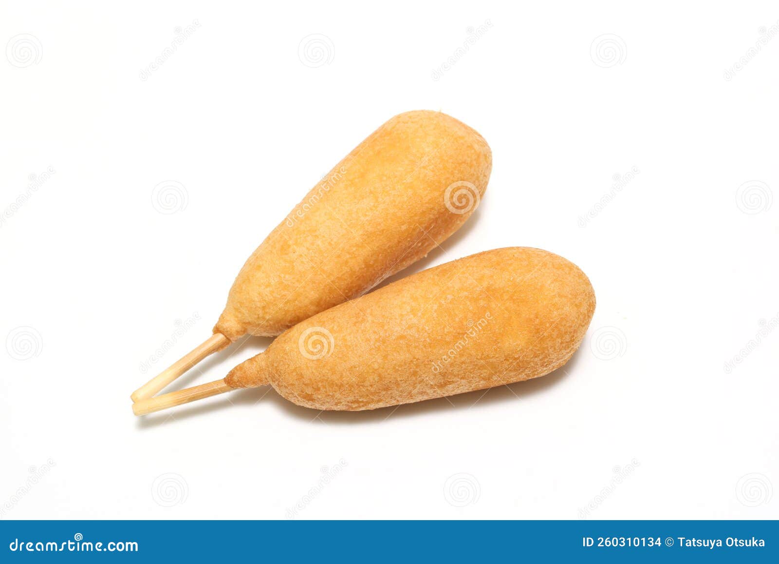 Corn Dog Isolated on a White Background. Stock Photo - Image of white ...