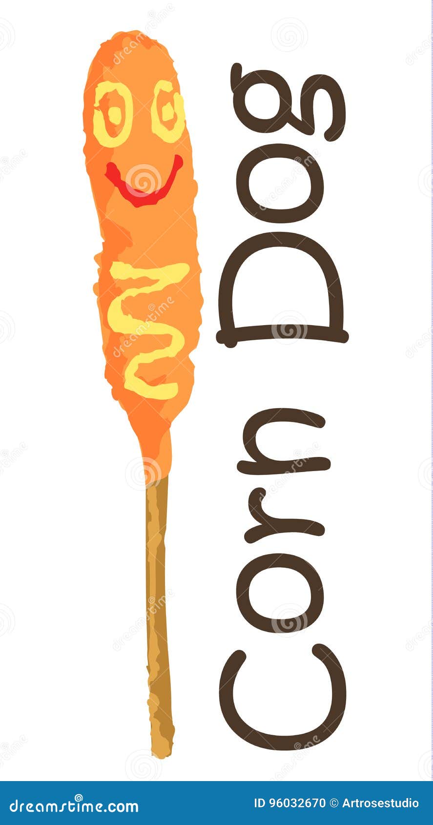 Corn Dog sticker stock vector. Illustration of logo, eating - 96032670