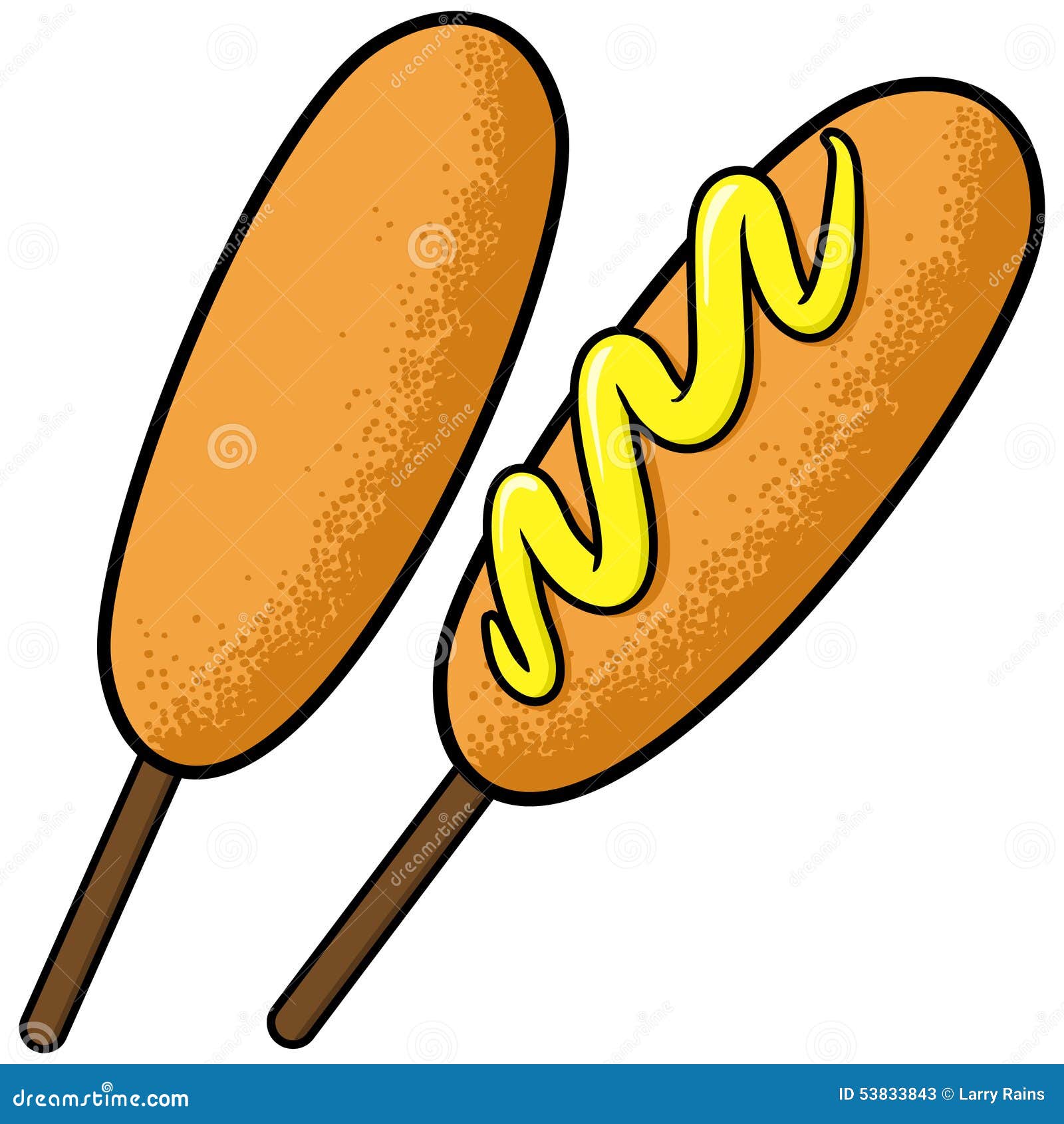 Corn Dogs stock vector. Illustration of cartoon, food - 53833843