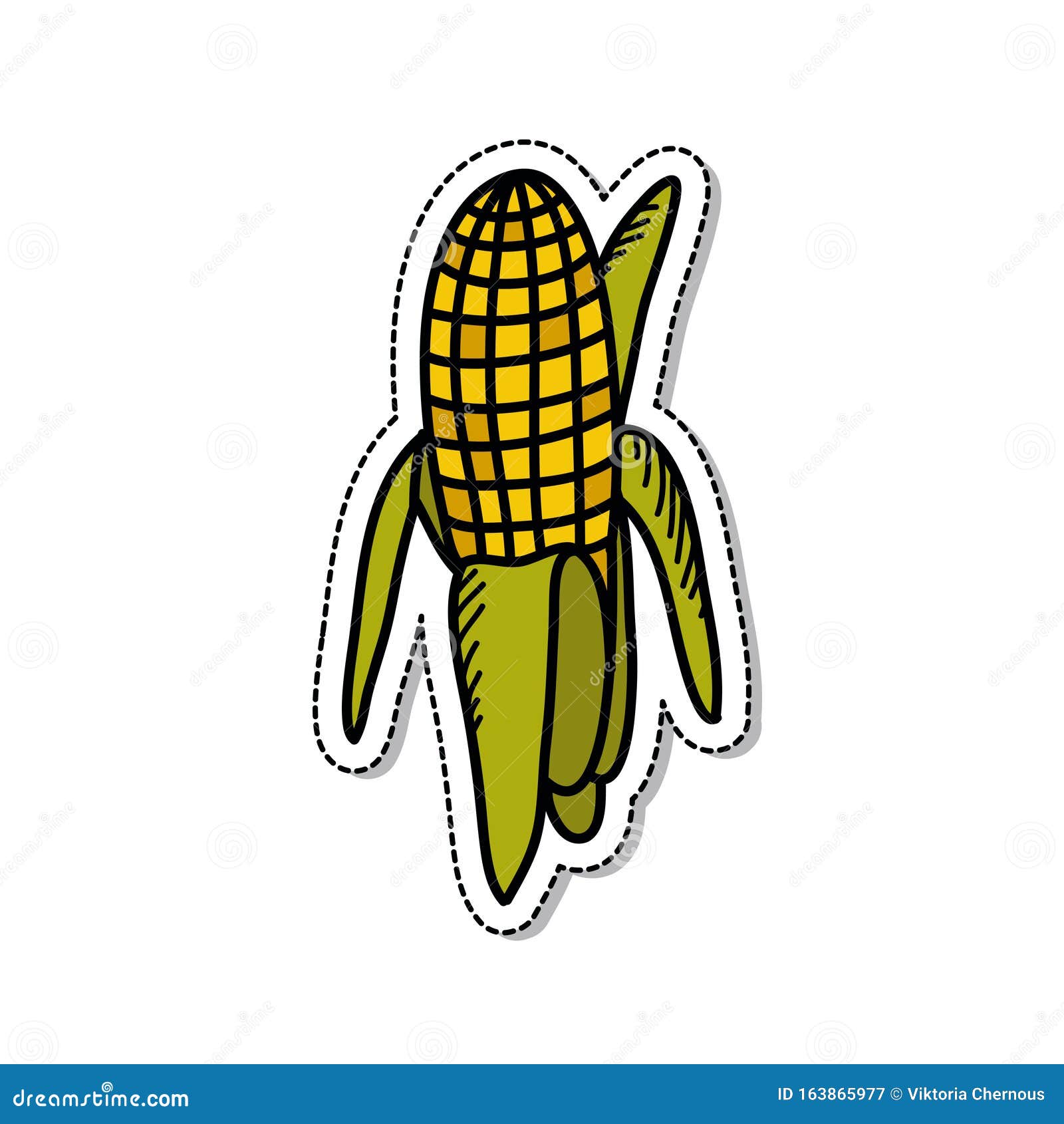 Corn Doodle Icon, Vector Illustration Stock Illustration - Illustration ...