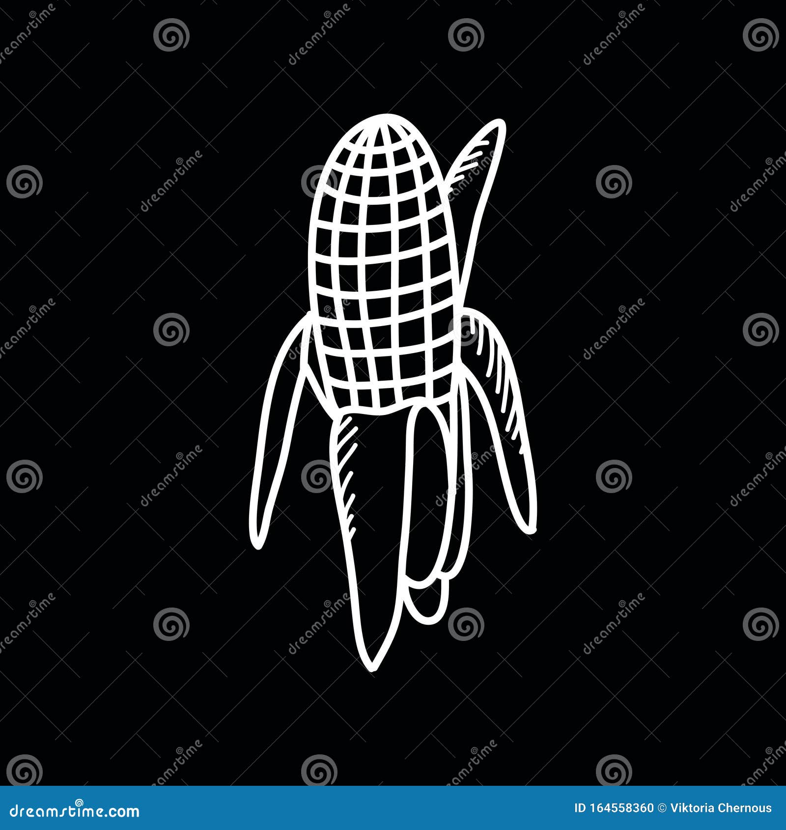 Corn Doodle Icon, Vector Illustration Stock Illustration - Illustration ...