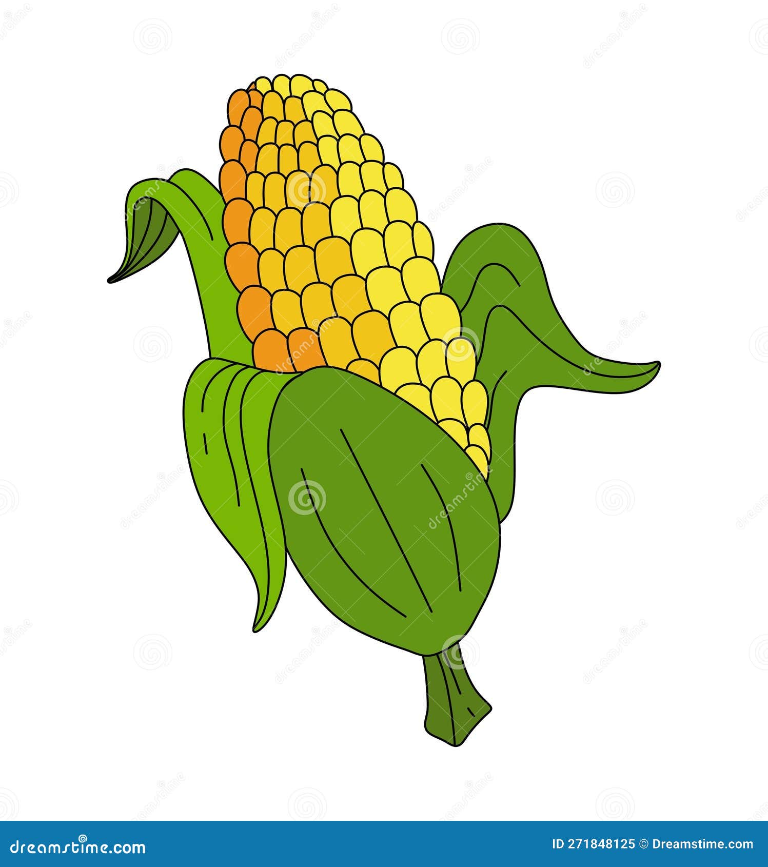 Corn Doodle Outline For Colouring Cartoon Vector | CartoonDealer.com ...