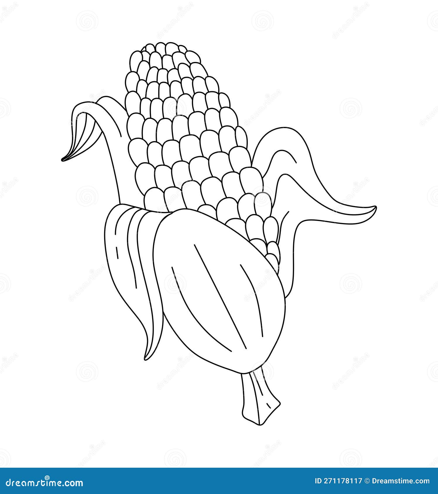 Corn Doodle Vector Illustration Coloring Book for Kids Stock Vector ...