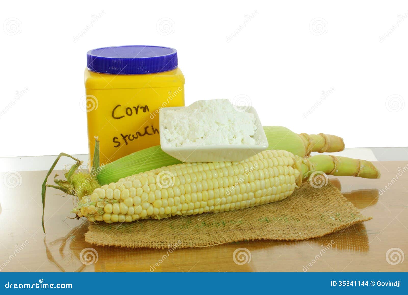 Corn ear and corn starch stock photo. Image of cooking - 35341144