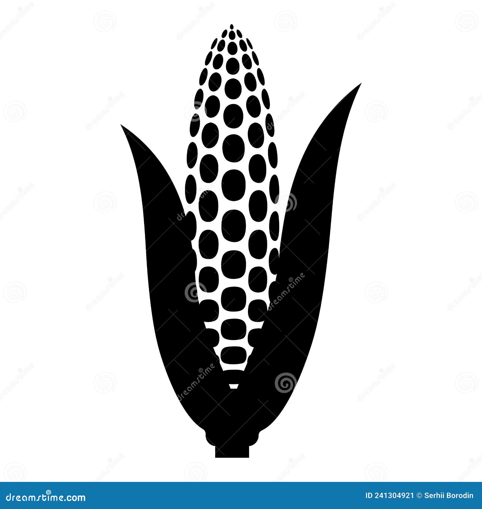 Corn Ear Icon Black Color Vector Illustration Image Flat Style Stock ...