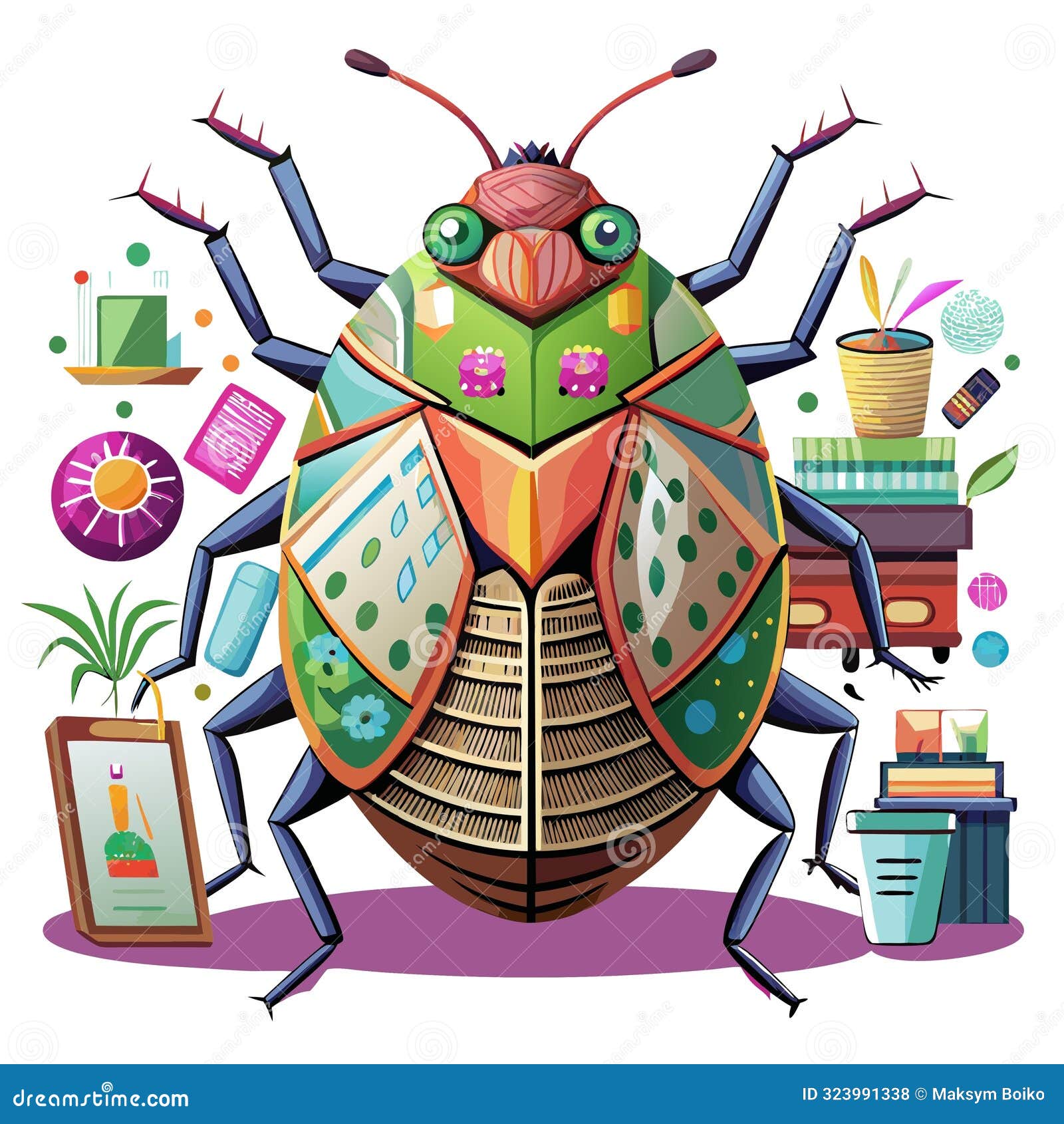 Corn Earworm Worm in Love Stands Forest Vector Stock Illustration ...