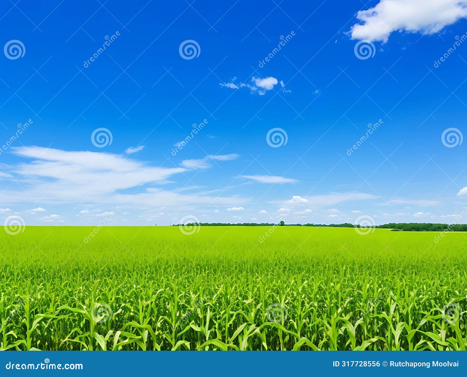 Corn Field, Blue Sky with Sunset or Sunlight. Agriculture Farming ...