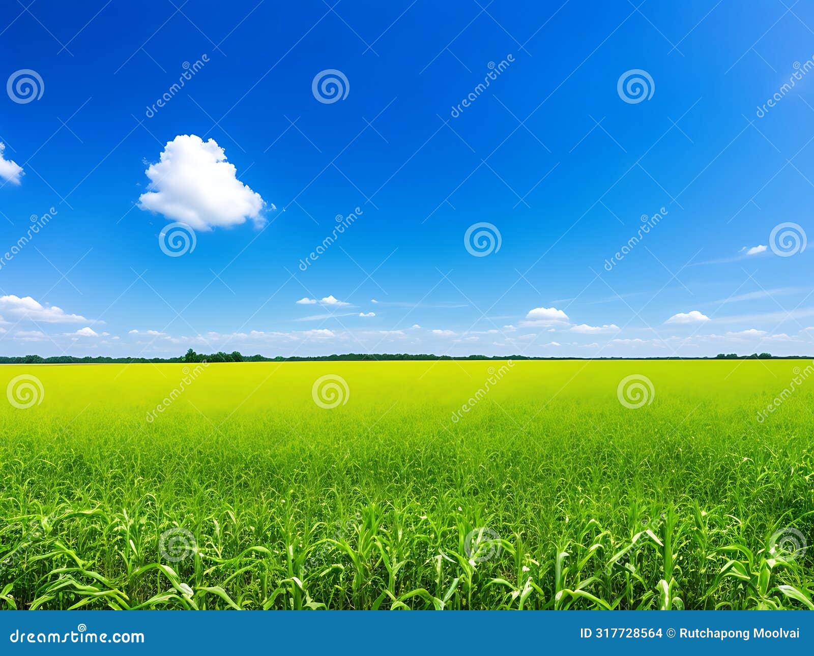 Corn Field, Blue Sky with Sunset or Sunlight. Agriculture Farming ...