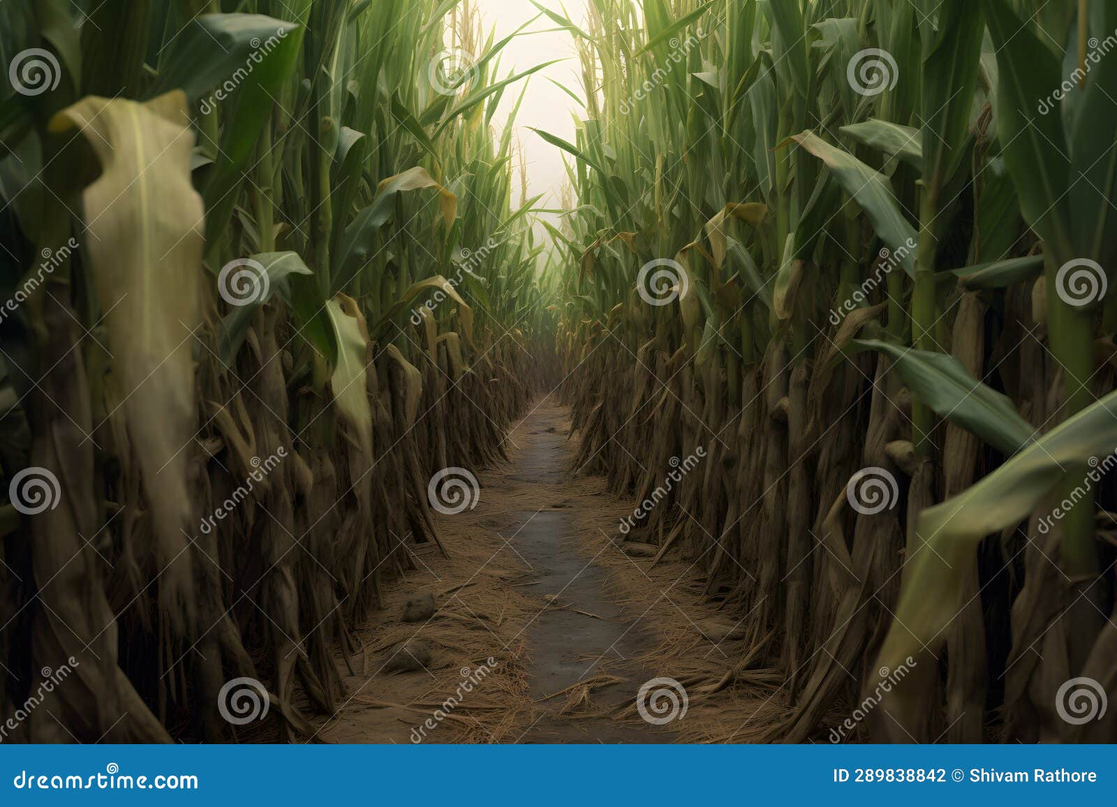 A Corn Field with Dirt Path Leading through it. AI Generated Stock ...
