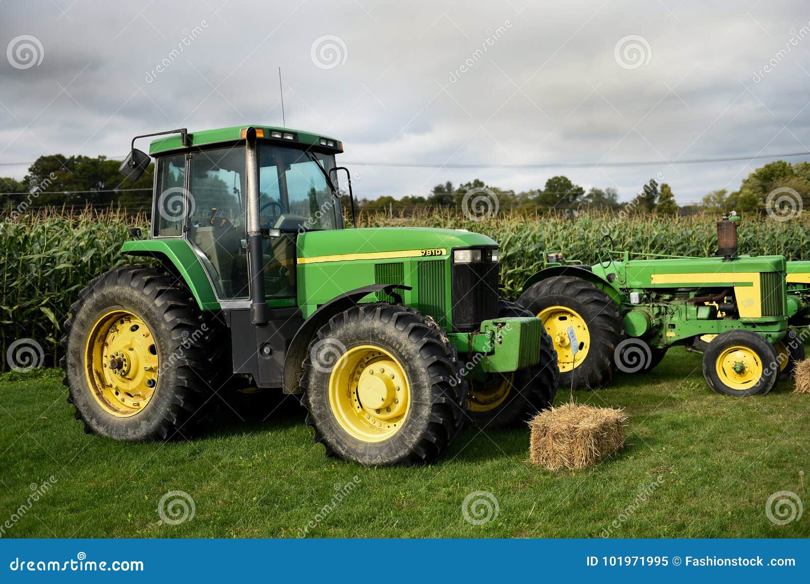 Corn Field Tractors at the Farm Editorial Image - Image of background ...