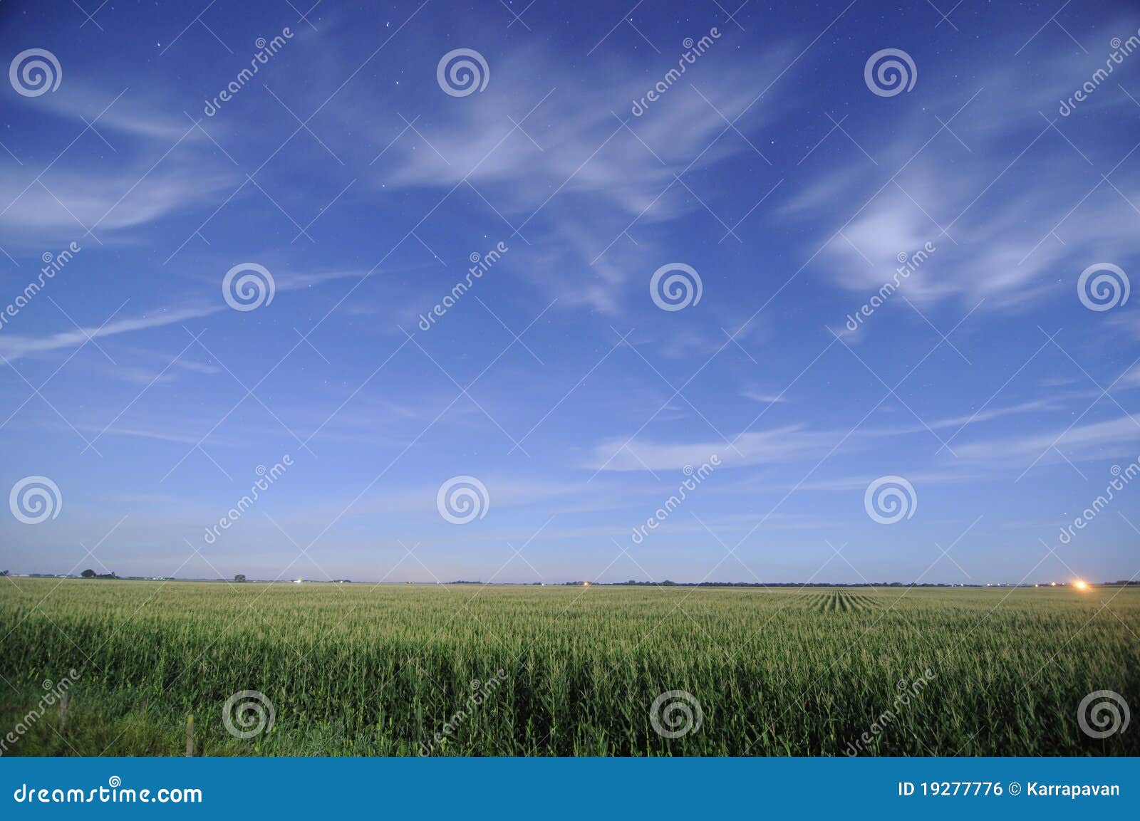 Corn Fields at Night in Iowa Stock Photo - Image of clouds, america ...