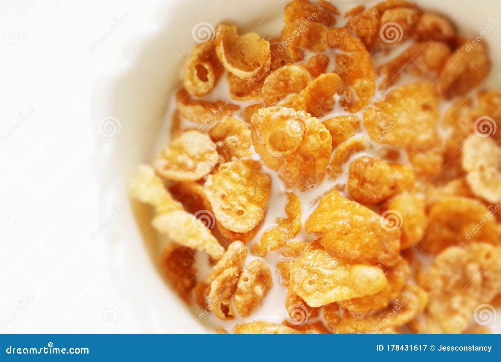 Corn Flake and Milk on White Background Stock Image - Image of flake ...