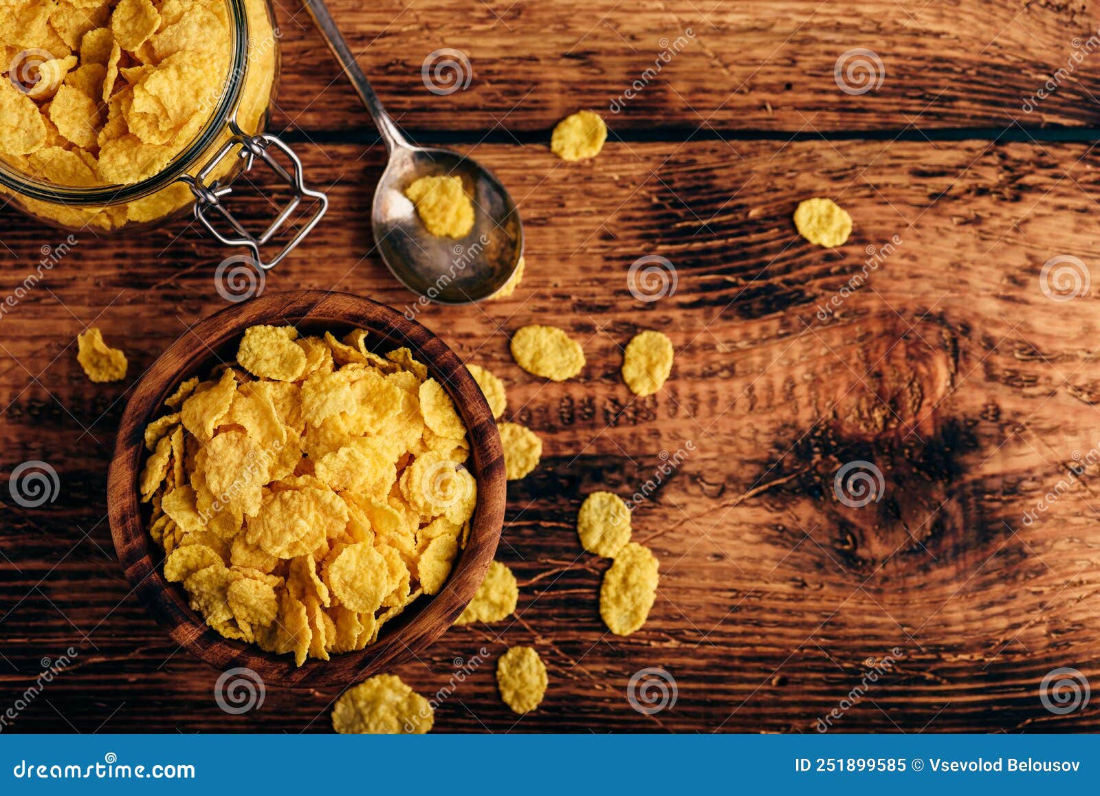 Corn Flakes in a Bowl for Breakfast Stock Image - Image of meal ...