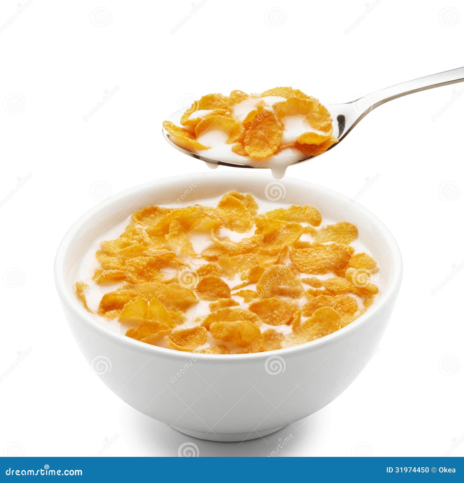 Corn flakes stock photo. Image of corn, isolated, dairy - 31974450