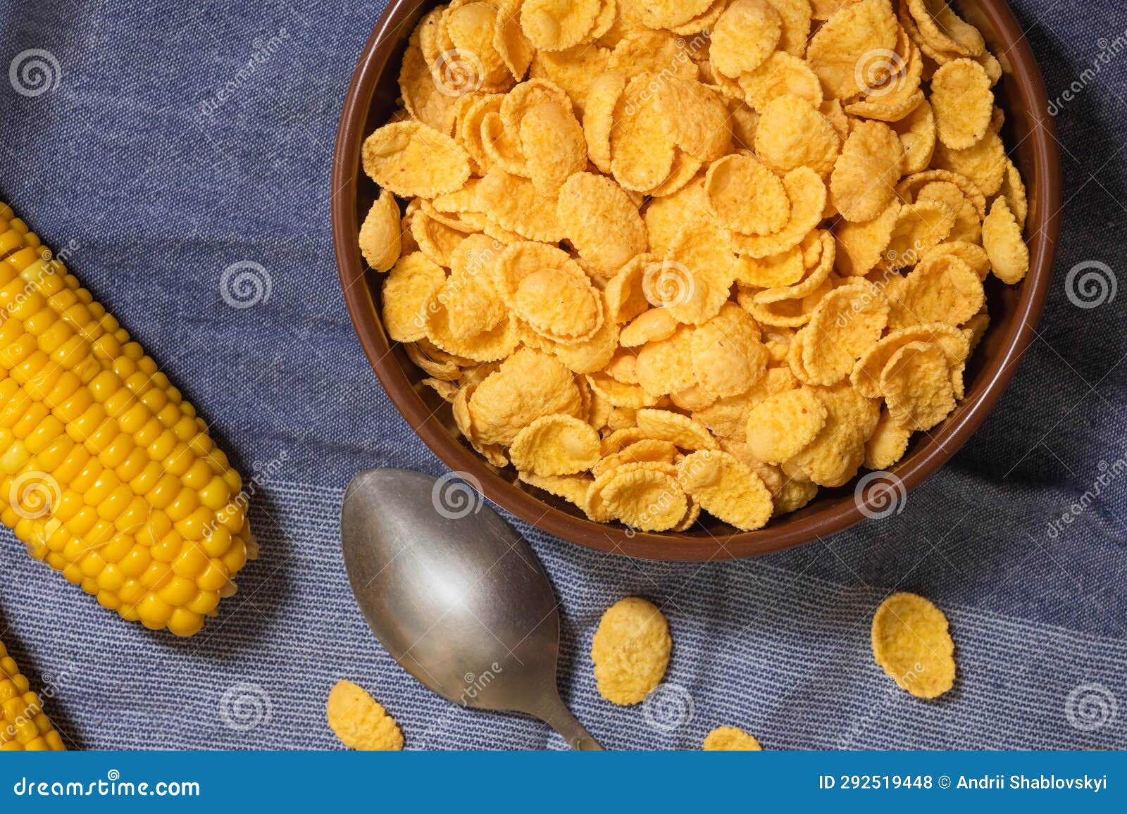 Corn Flakes in a Bowl on the Table. Corn Flakes Background and Texture Stock Photo - Image of ...