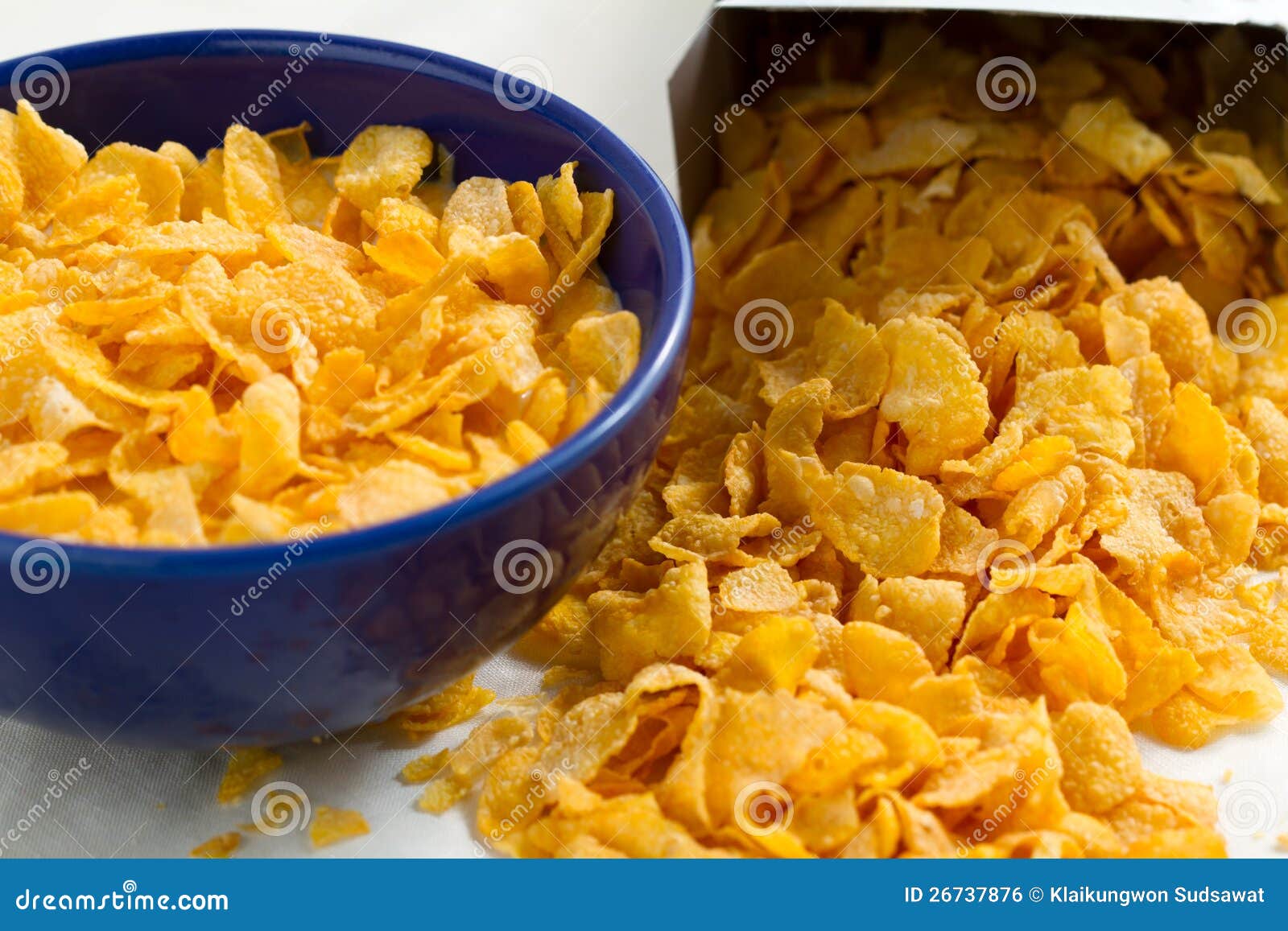Corn Flakes from the Box Package Stock Photo - Image of wheat, cereal ...