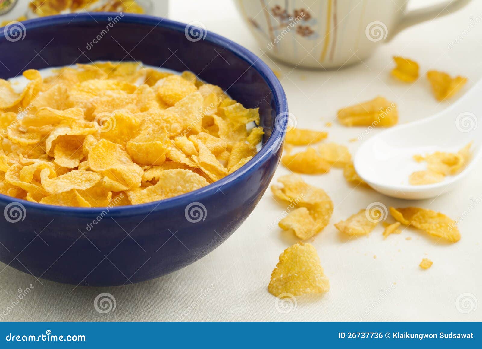 Corn Flakes Breakfast in the Morning Stock Photo - Image of wheat ...