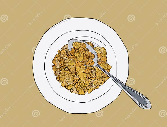 Corn Flakes Cereal ,sketch Vector. Stock Vector - Illustration of meal ...