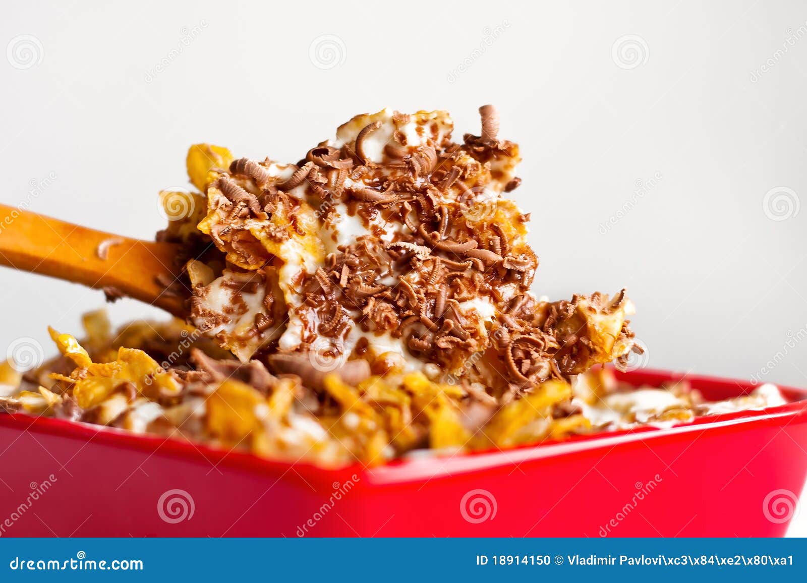 Corn flakes with chocolate stock photo. Image of chocolate - 18914150