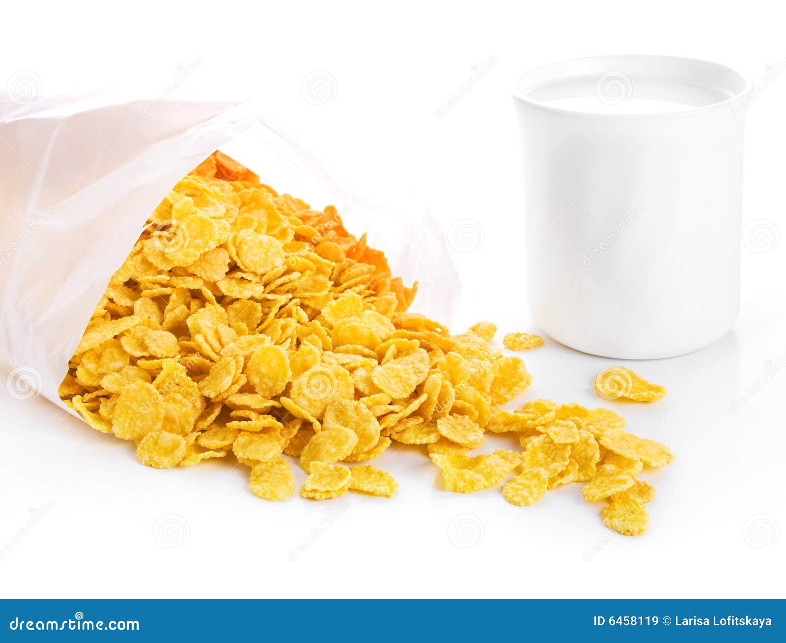 Corn Flakes and Cup of Milk Stock Image - Image of snack, corn: 6458119