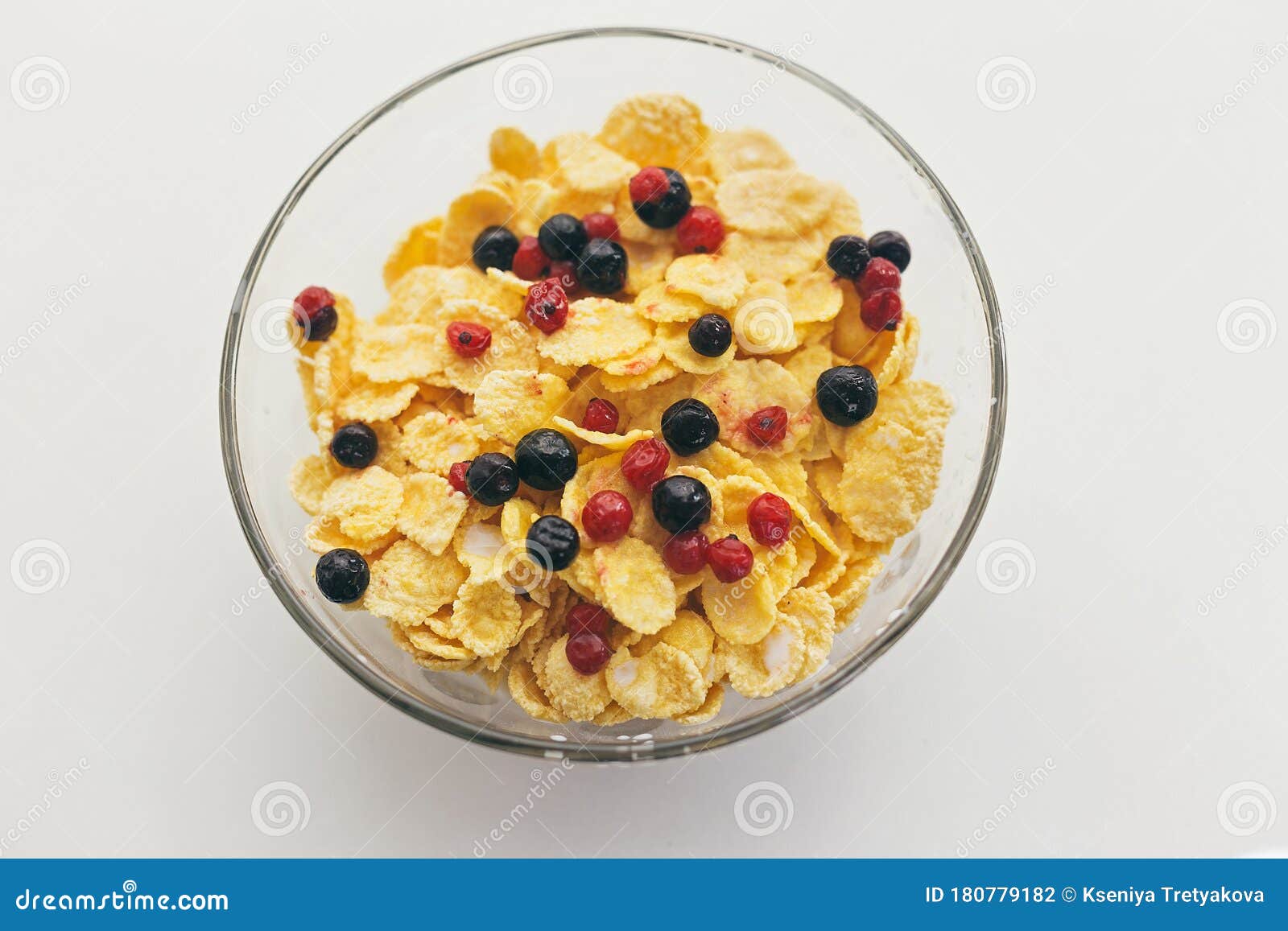Corn flakes in a Cup stock photo. Image of proper, honey - 180779182