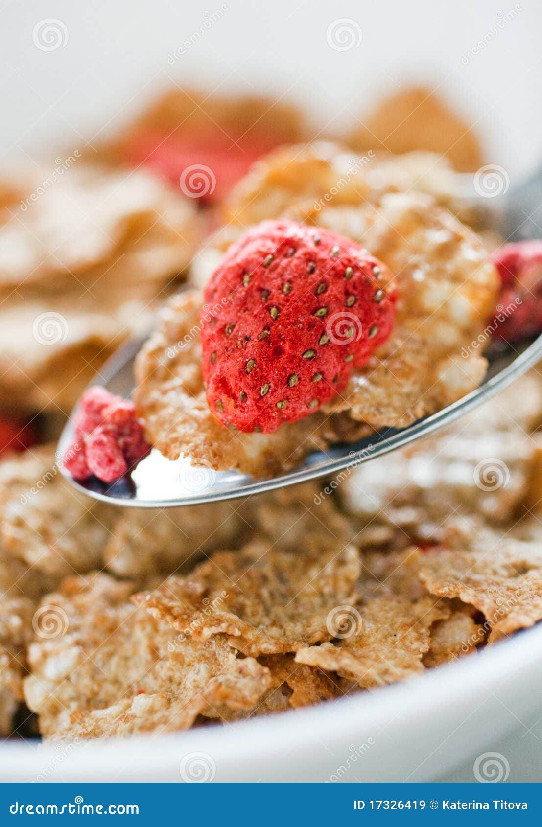 Corn Flakes With Dried Strawberry Stock Image - Image of meal ...