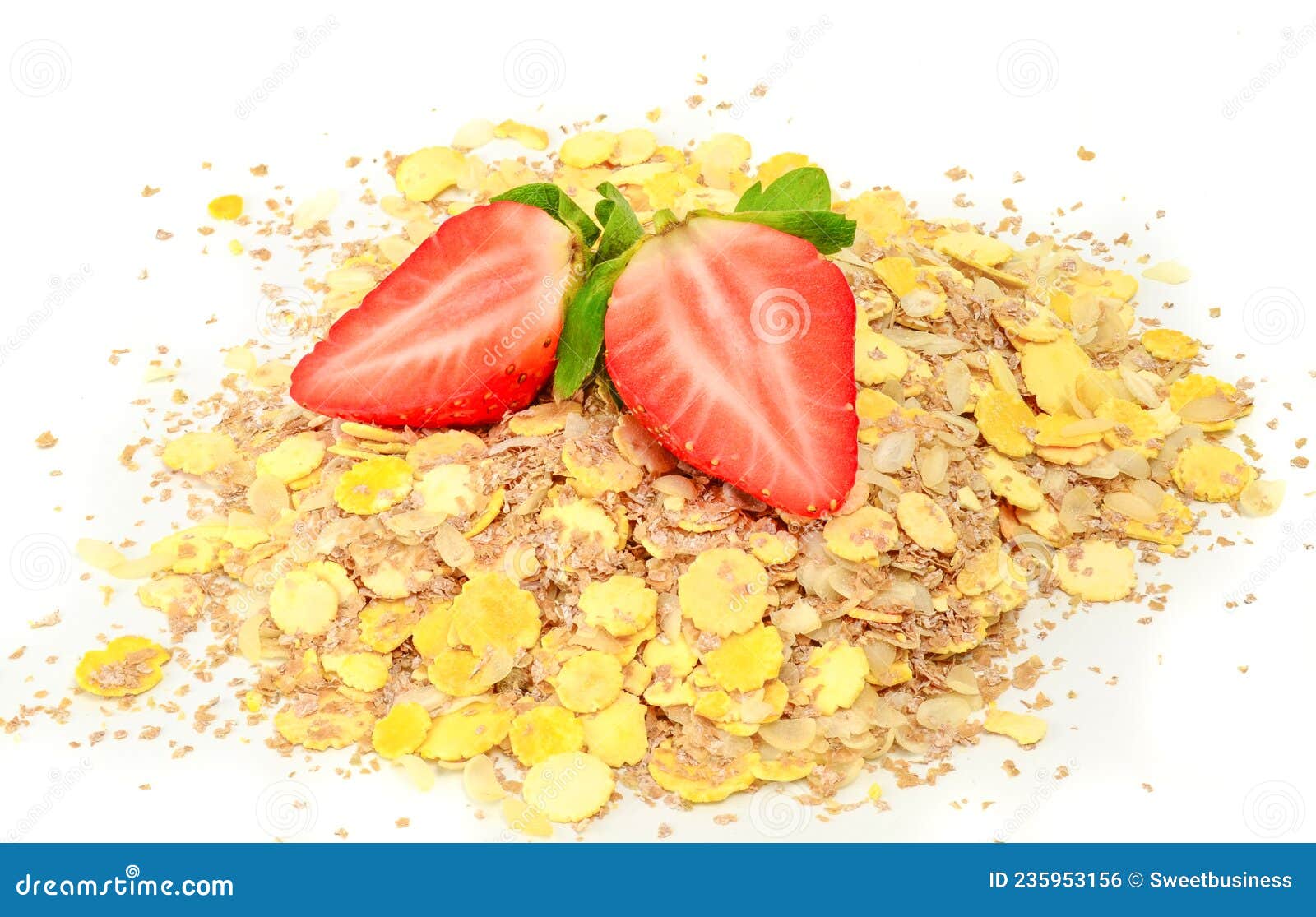 Corn Flakes with Dried Strawberry Stock Photo - Image of vegetarian ...