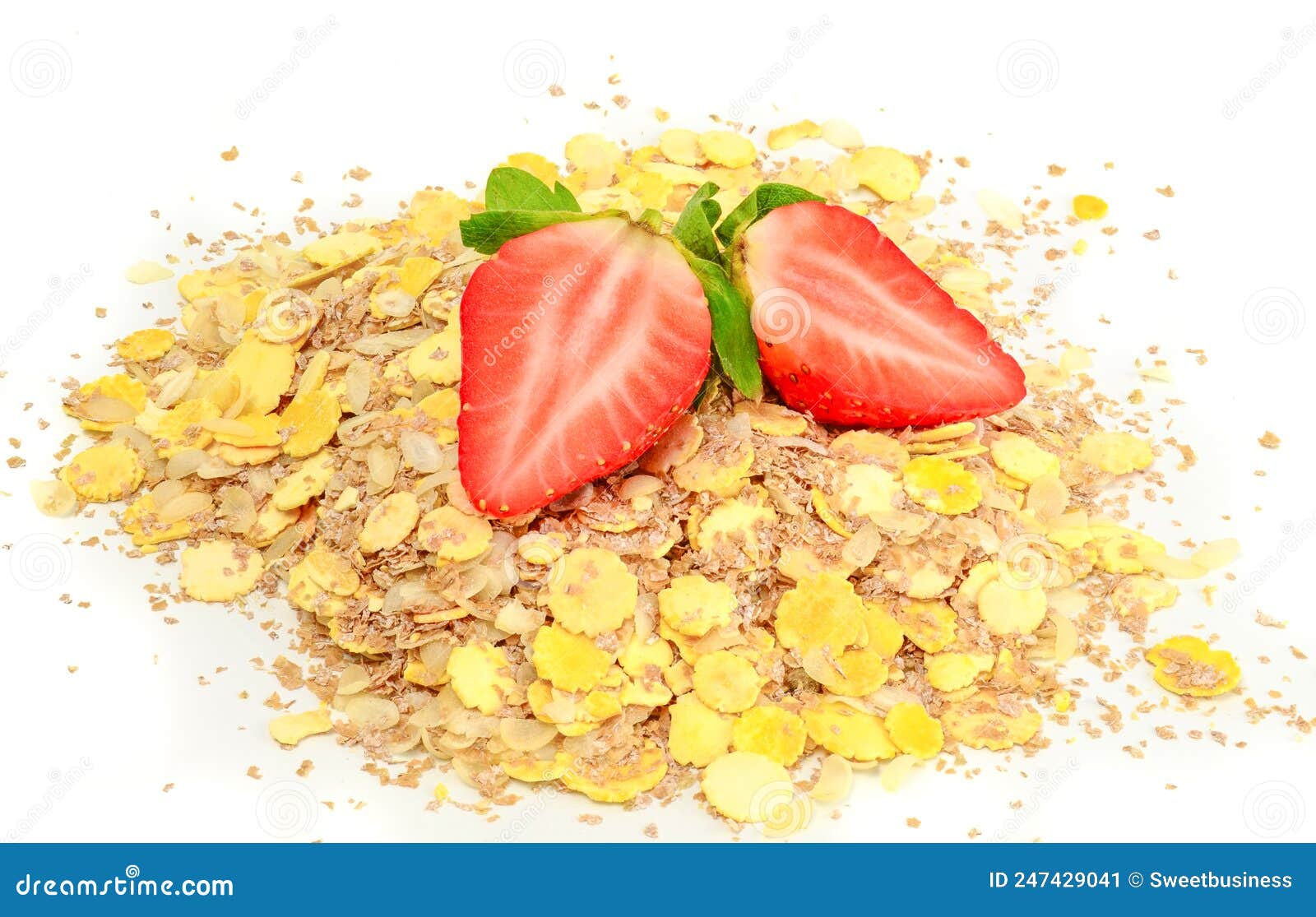Corn Flakes with Dried Strawberry Stock Image - Image of snack, organic ...