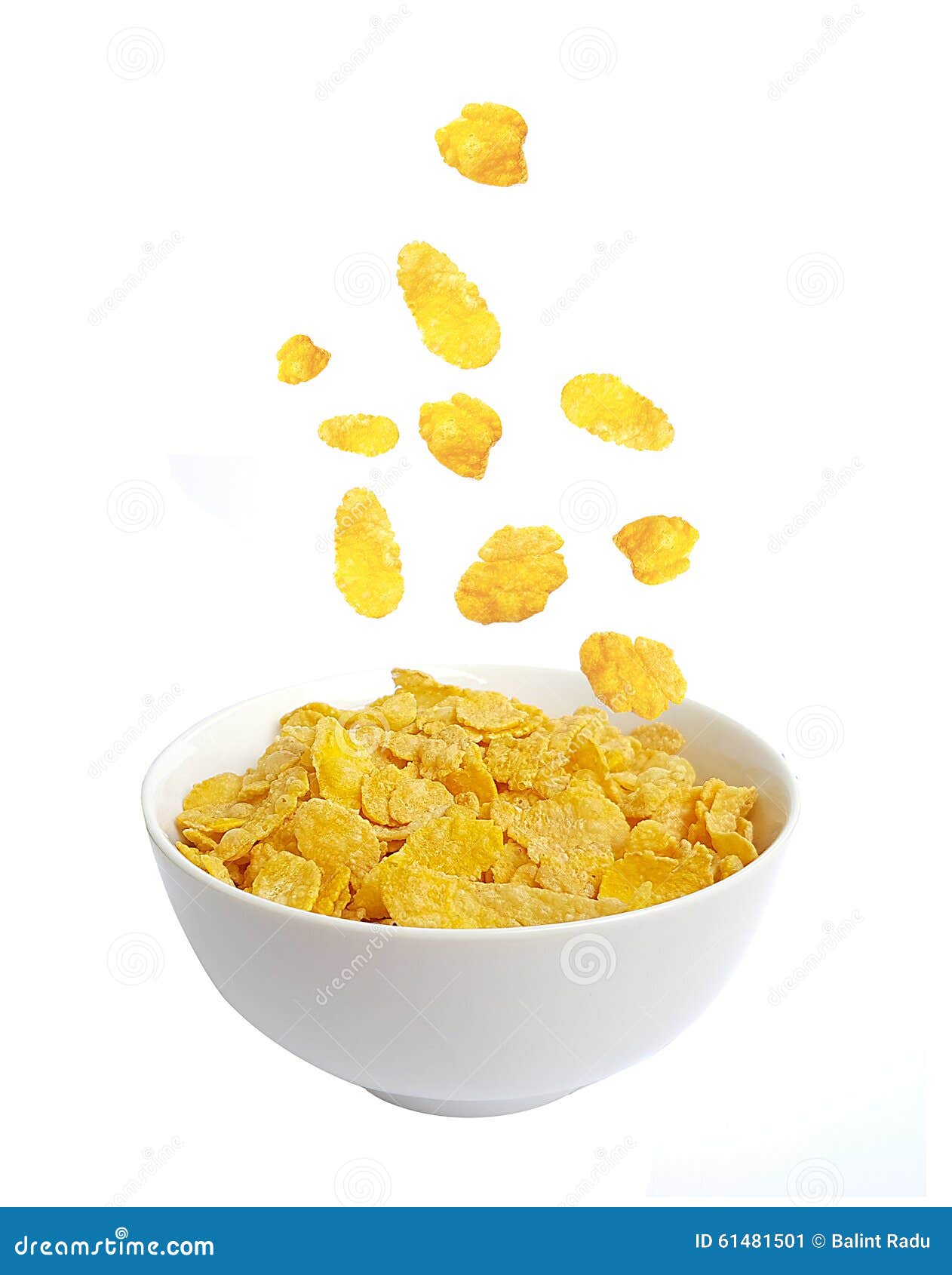 Corn Flakes Falling in To Bowl Stock Image - Image of flying, food ...