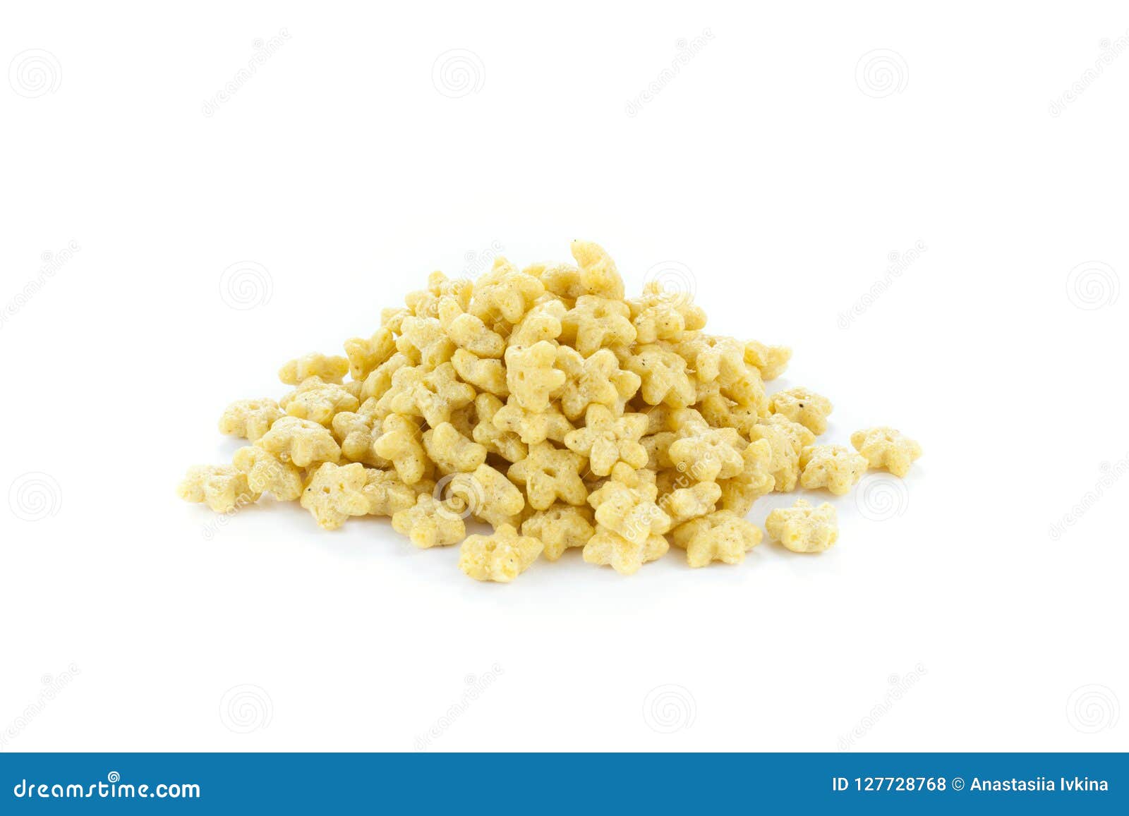 Corn Flakes in the Form Stars Isolated Top View on White Background ...