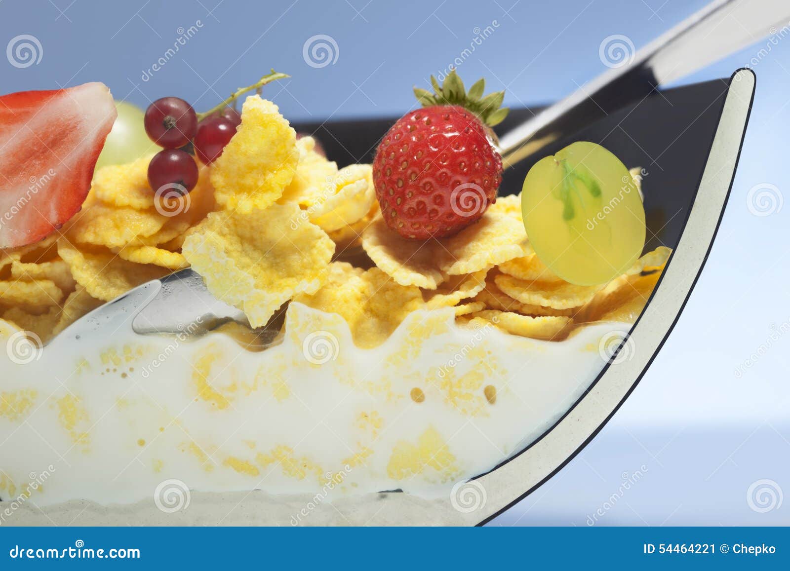 Corn flakes and fruit stock image. Image of close, lifestyles - 54464221