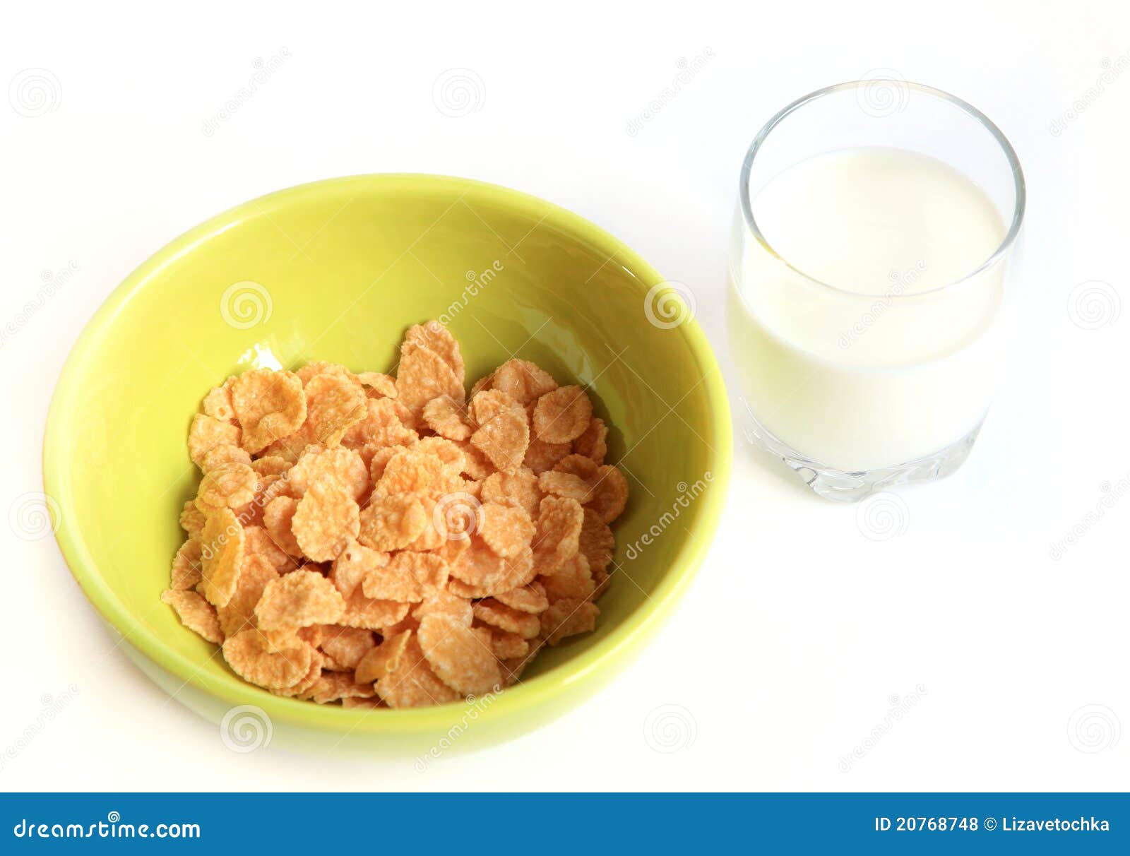 Corn Flakes with Glass of Milk Stock Photo - Image of milk, food: 20768748