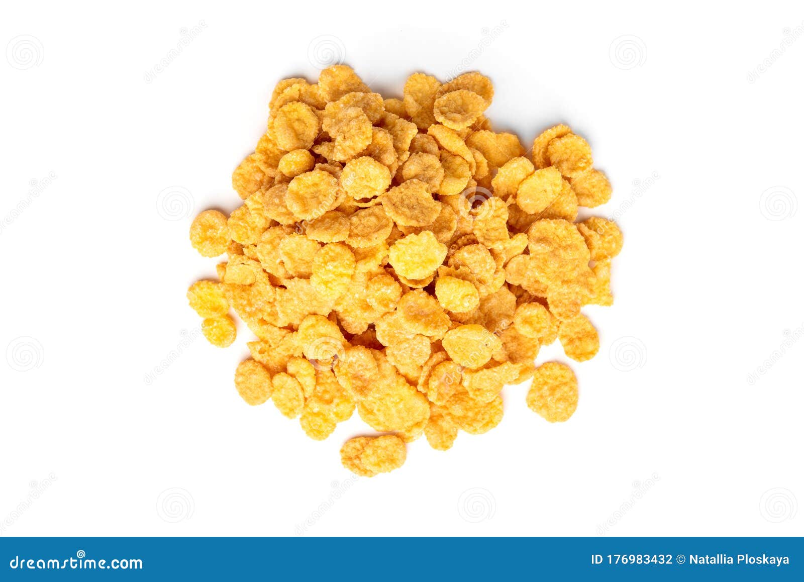 Corn Flakes Isolated on White Background Stock Photo - Image of ...