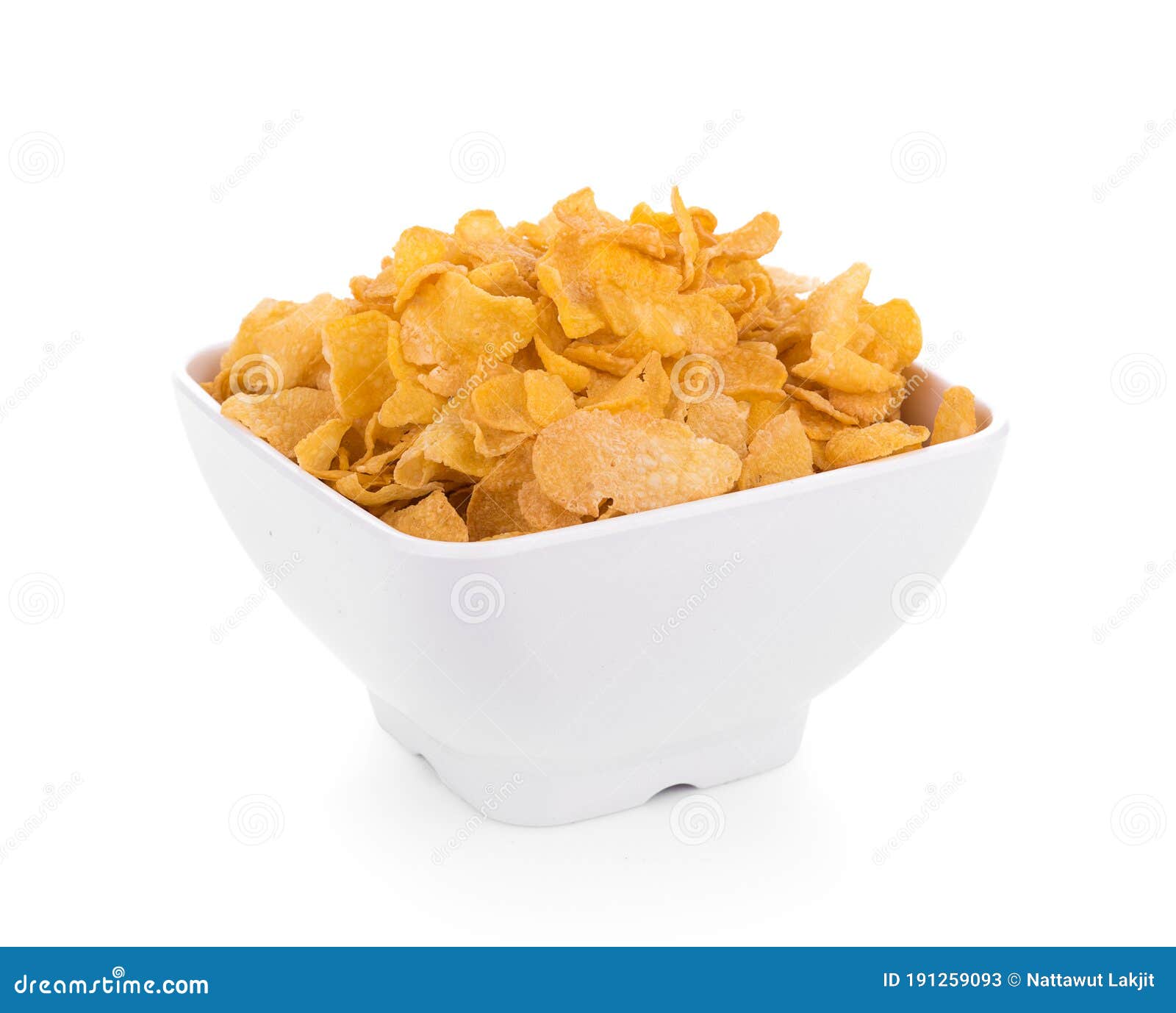 Corn Flakes Isolated on White Background Stock Image - Image of ...