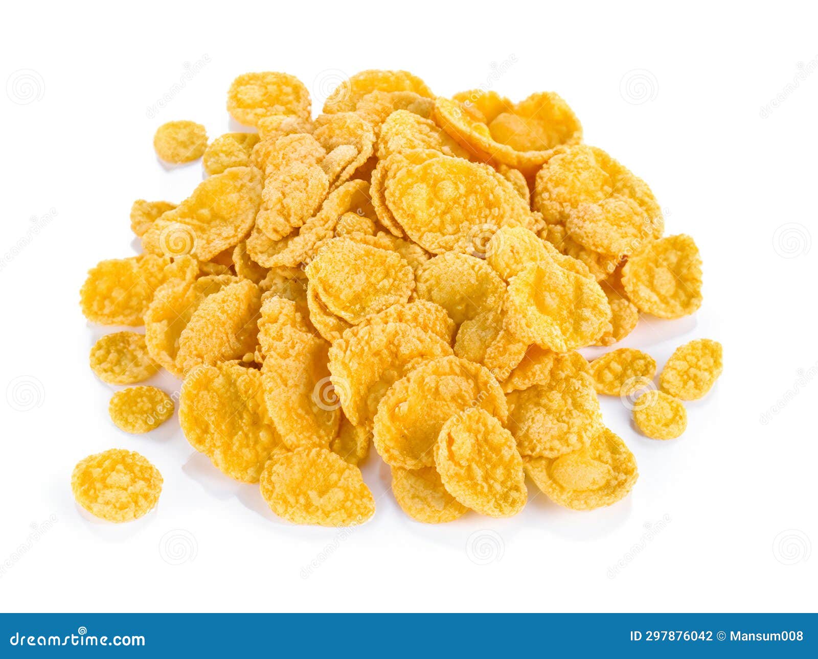 Corn Flakes Isolated on White Background Stock Photo - Image of food ...