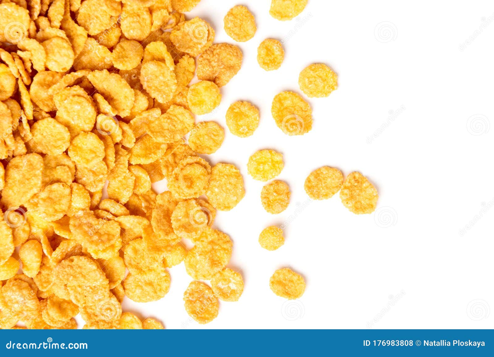 Corn Flakes Isolated on White Background Stock Photo - Image of ...