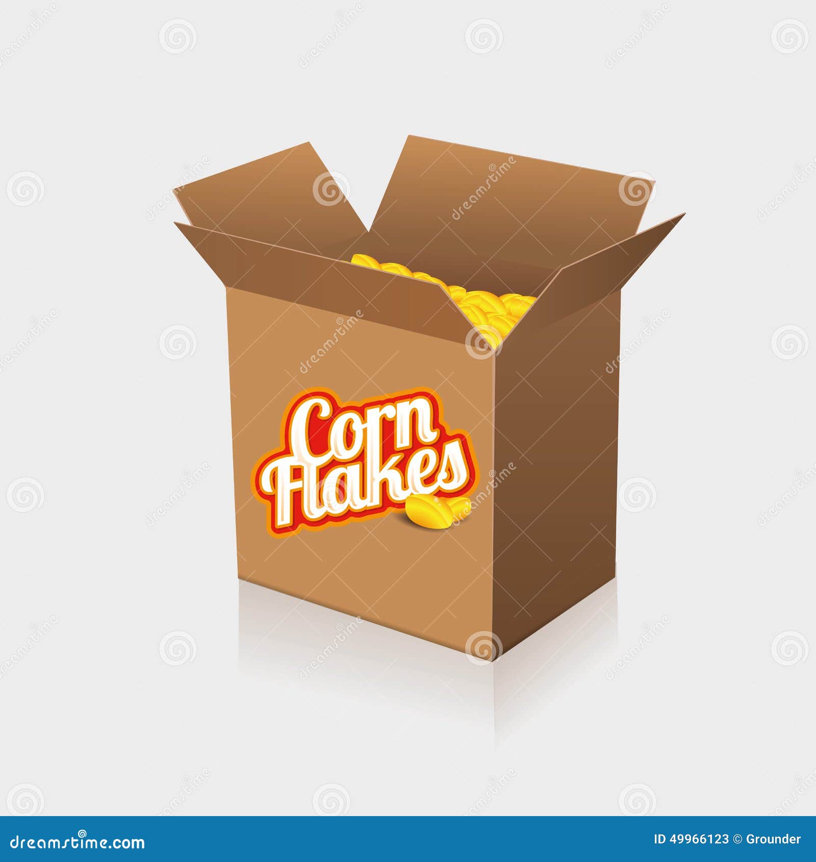 Corn flakes label on box stock illustration. Illustration of healthy ...