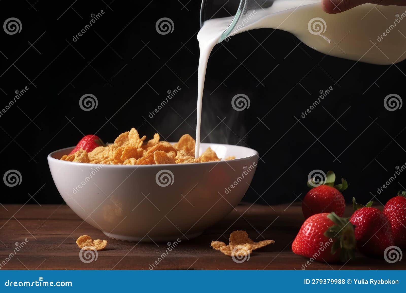 Corn Flakes Milk. Generate Ai Stock Illustration - Illustration of meal ...