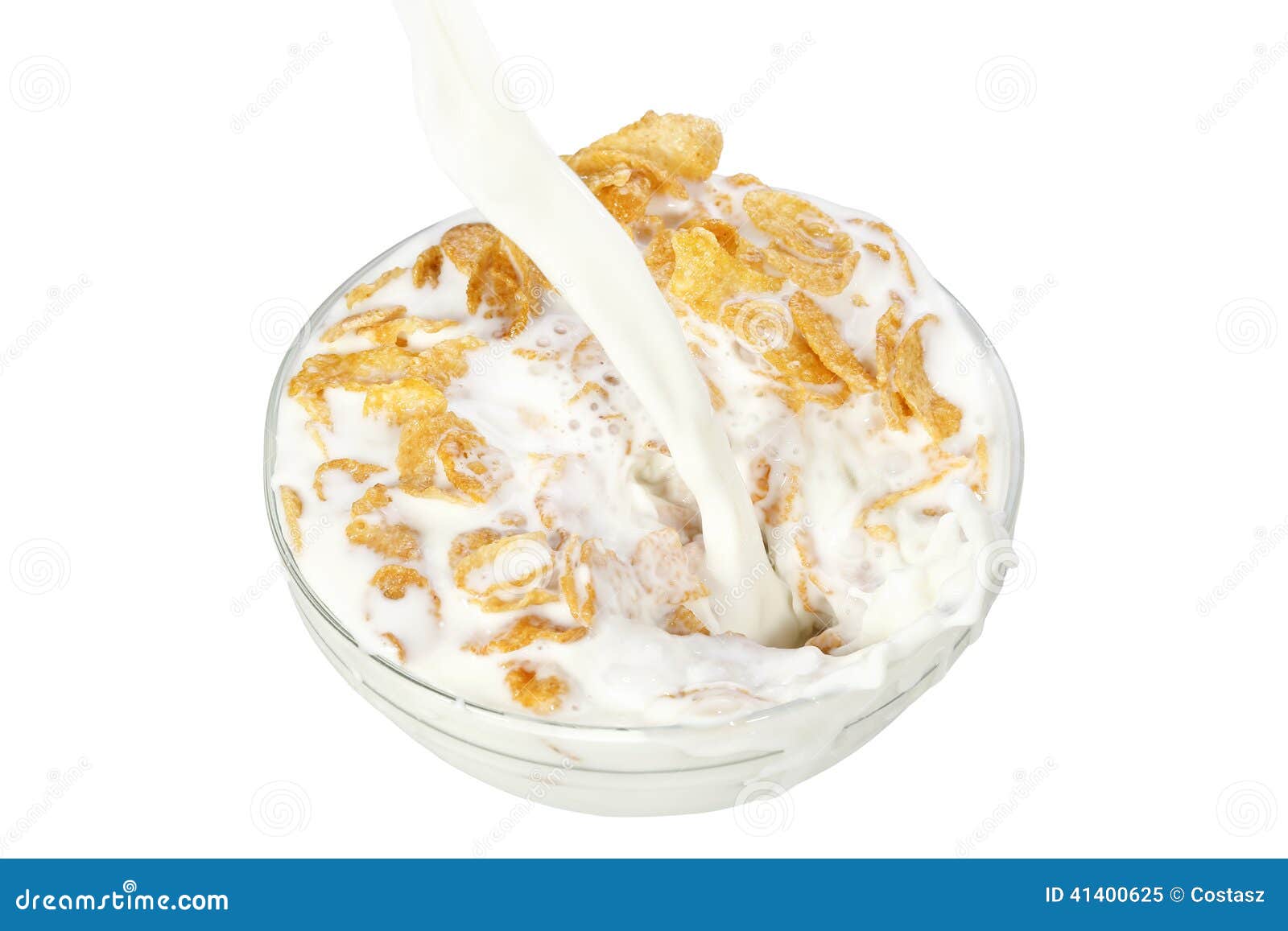 Corn flakes and milk stock image. Image of natural, breakfast - 41400625