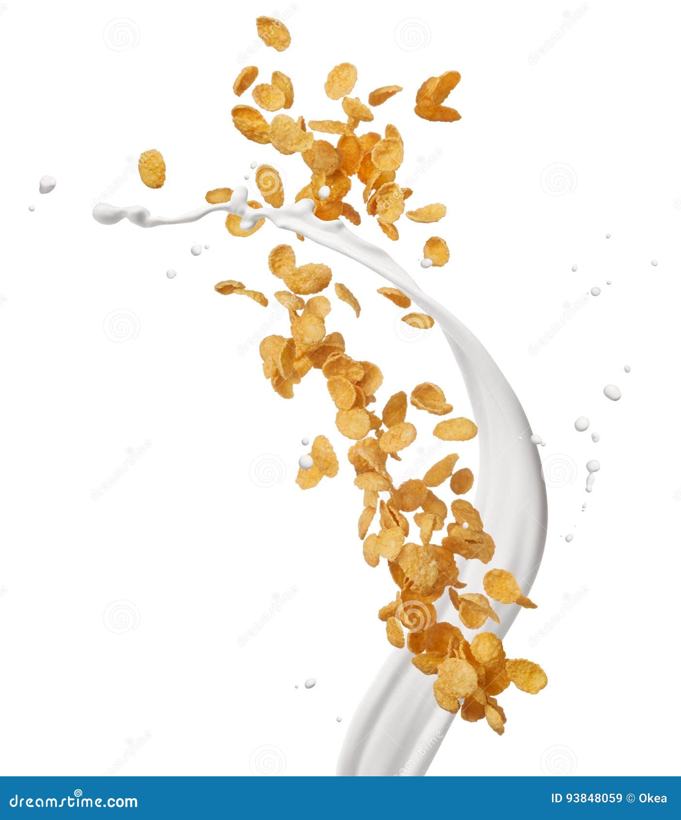 Corn Flakes with Milk Splash Stock Image - Image of background, splash ...