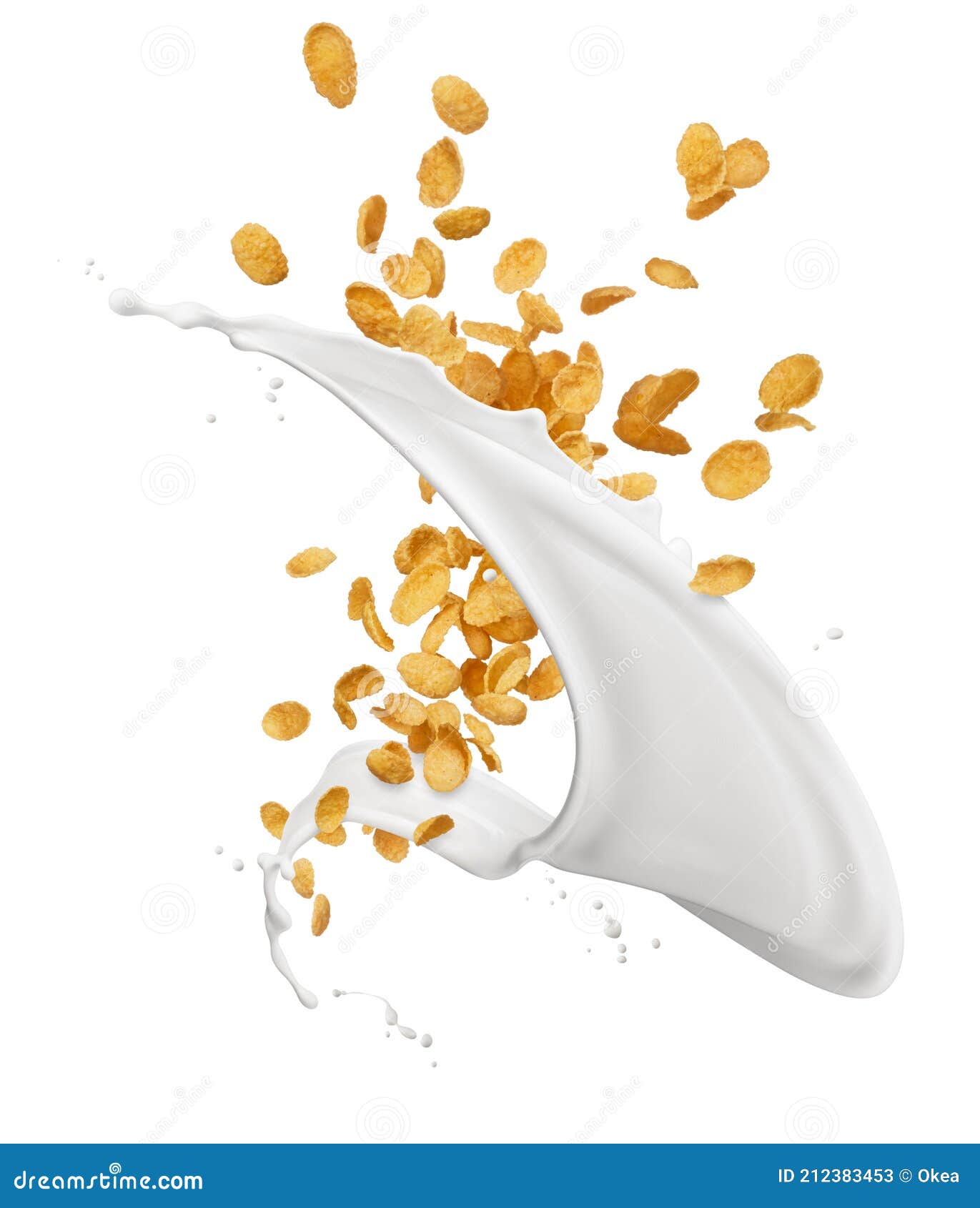 Corn Flakes with Milk Splash Stock Image - Image of dropping, nutrient ...