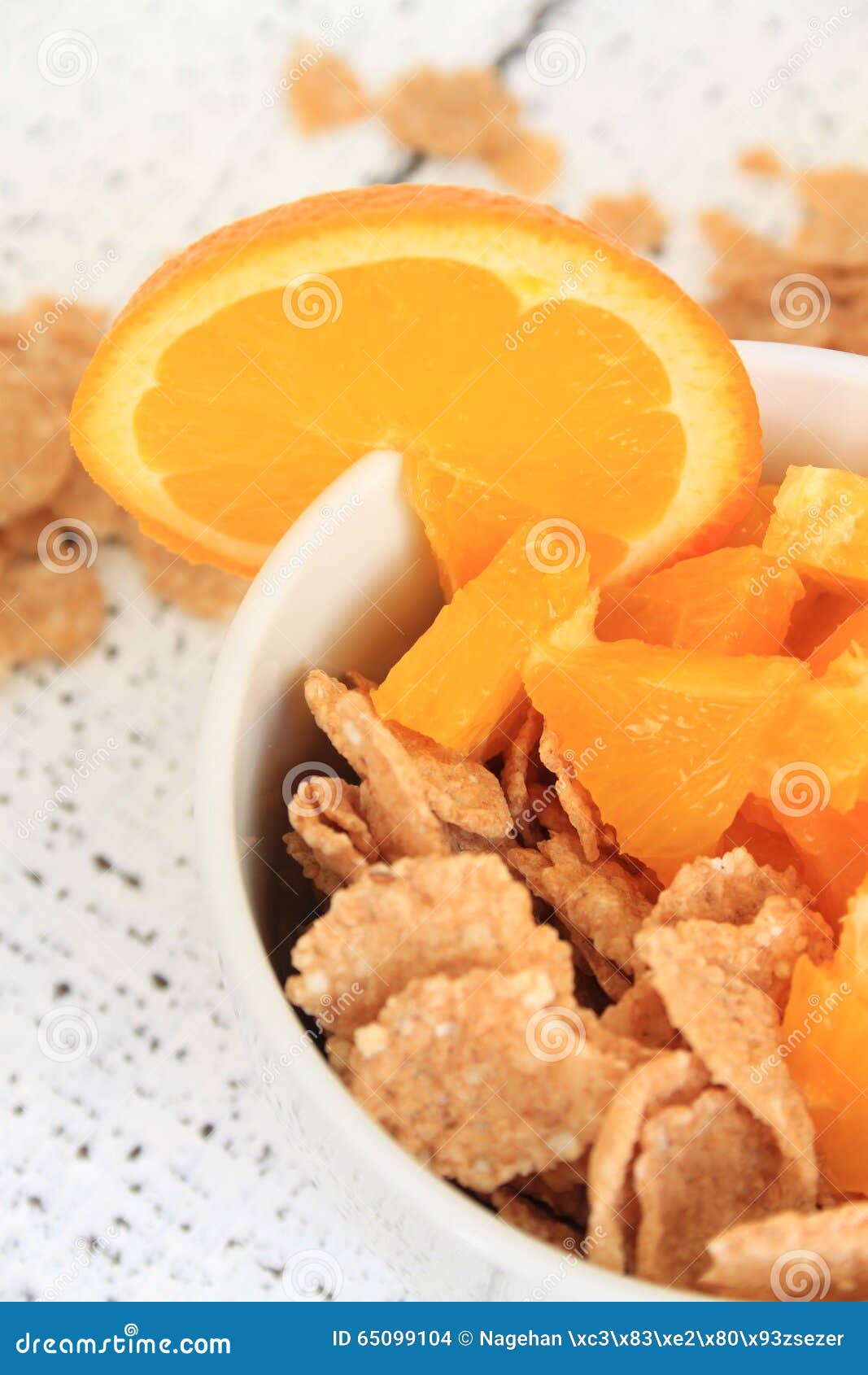 Corn Flakes with Orange Fruit Stock Photo - Image of kitchen, fruit ...