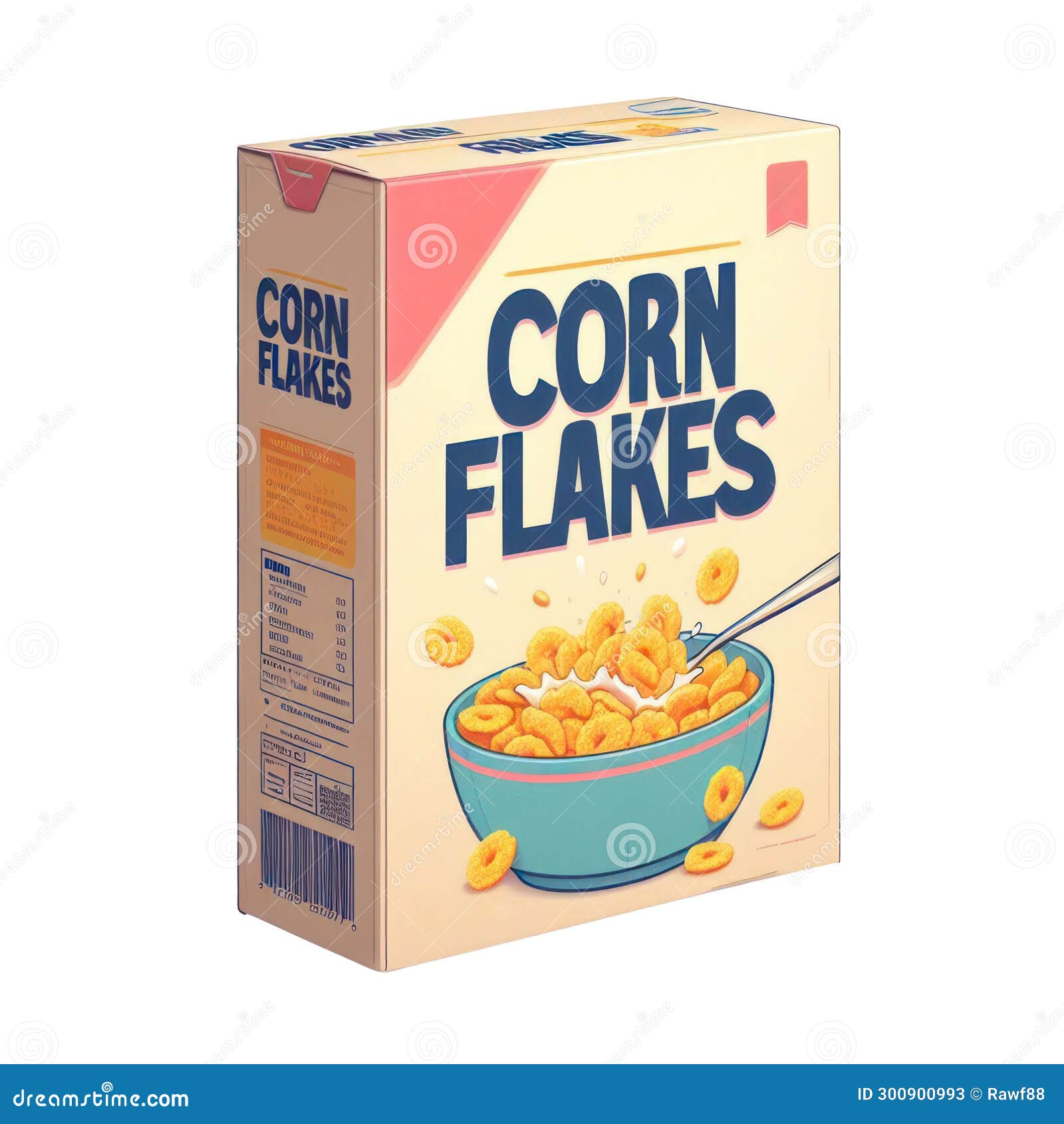 Corn Flakes Package Box Isolated on White Transparent Background Stock ...
