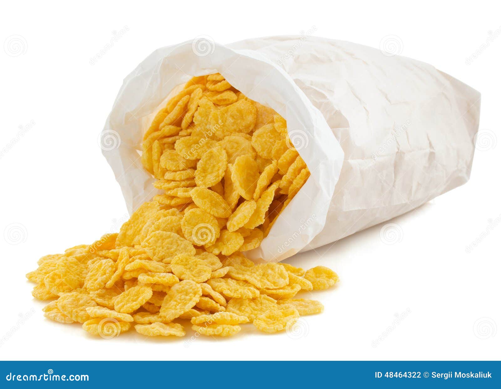 Corn flakes in paper bag stock photo. Image of muesli - 48464322