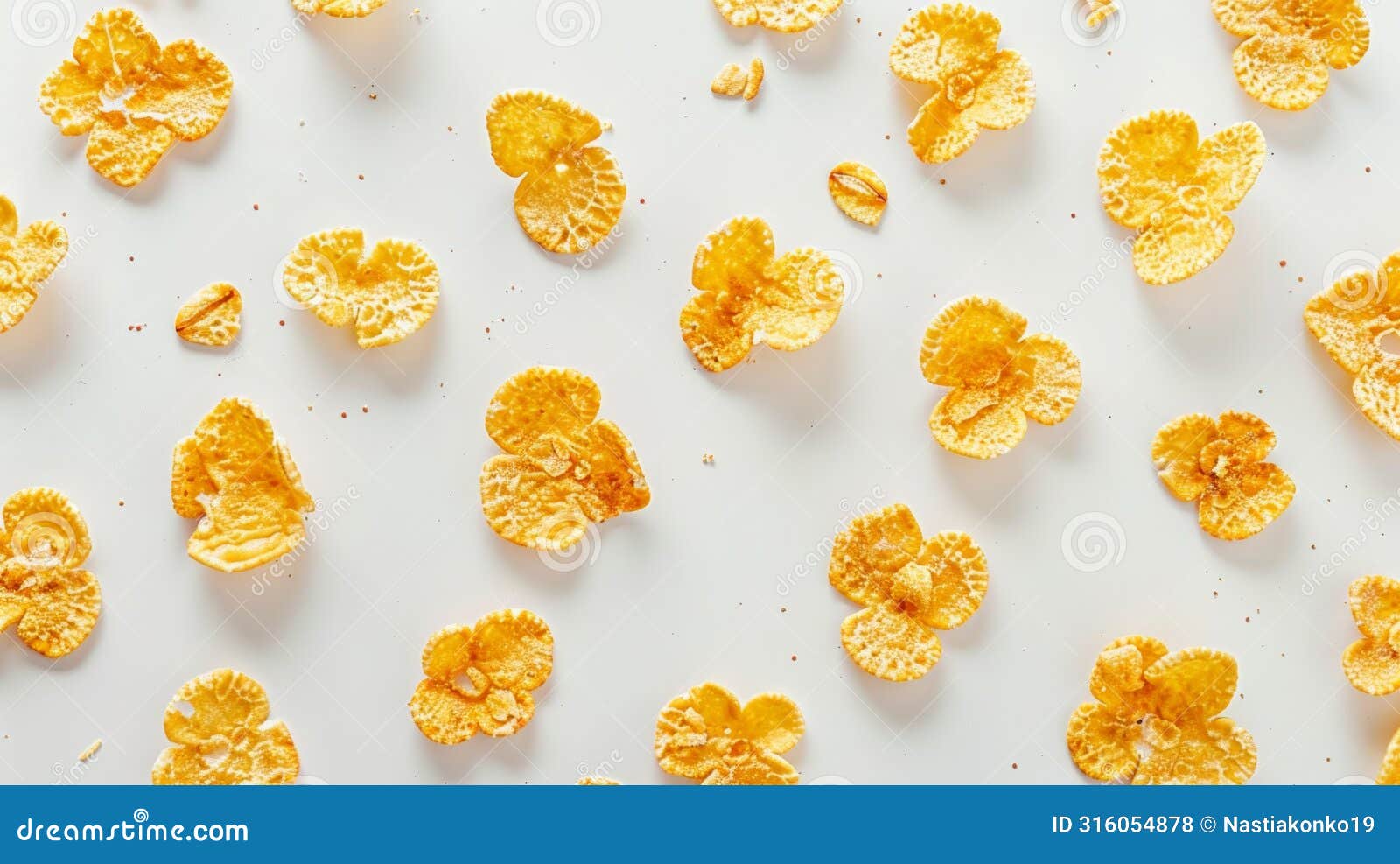 Corn Flakes Pattern on White Background Stock Photo - Image of pattern ...