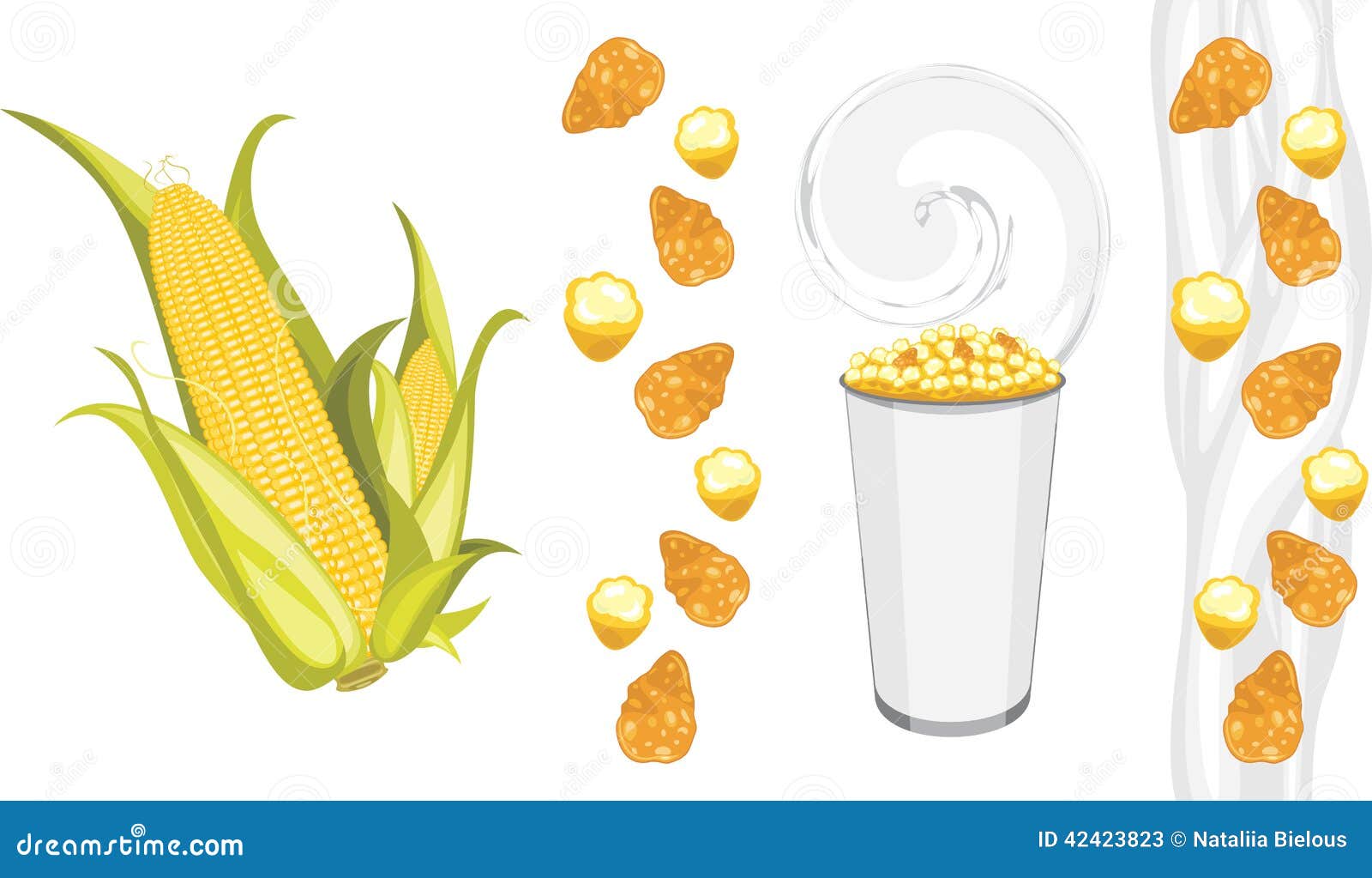 Corn Flakes and Popcorn Products Stock Vector - Illustration of fast ...