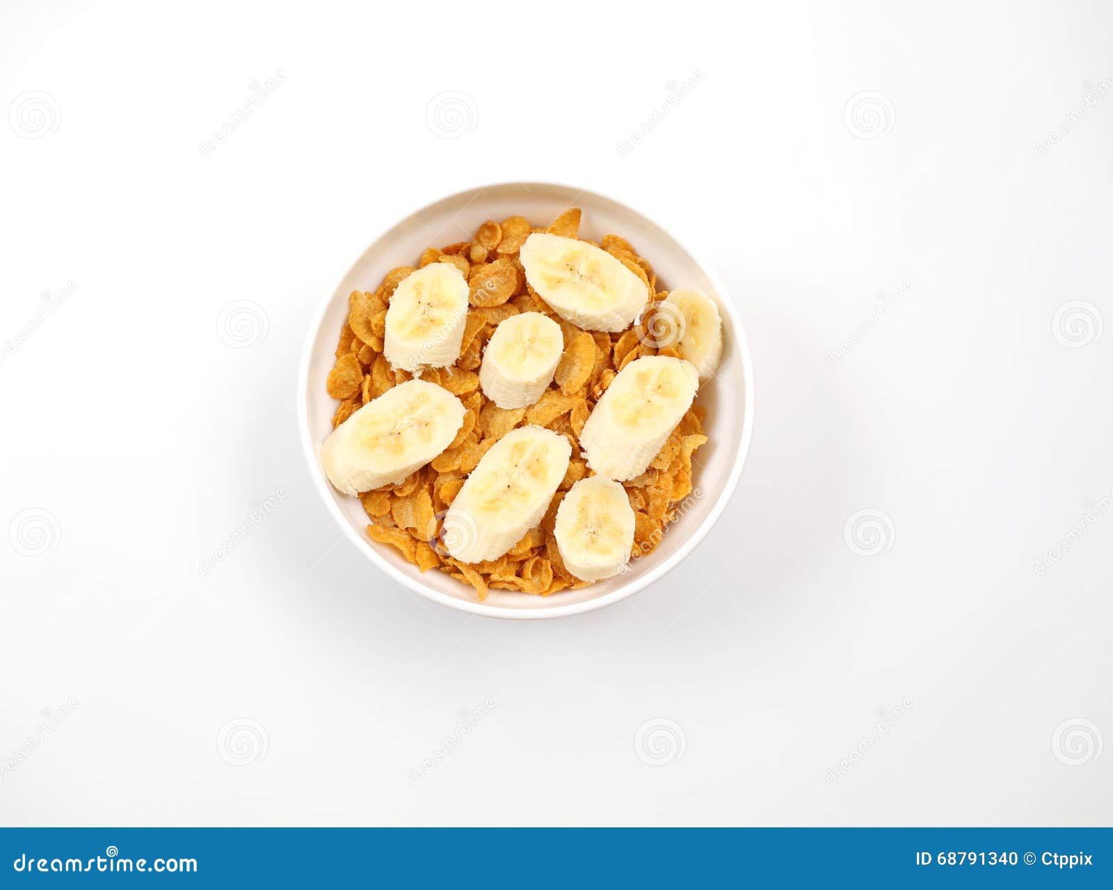 Corn Flakes with Sliced Bananas Stock Photo - Image of flake ...