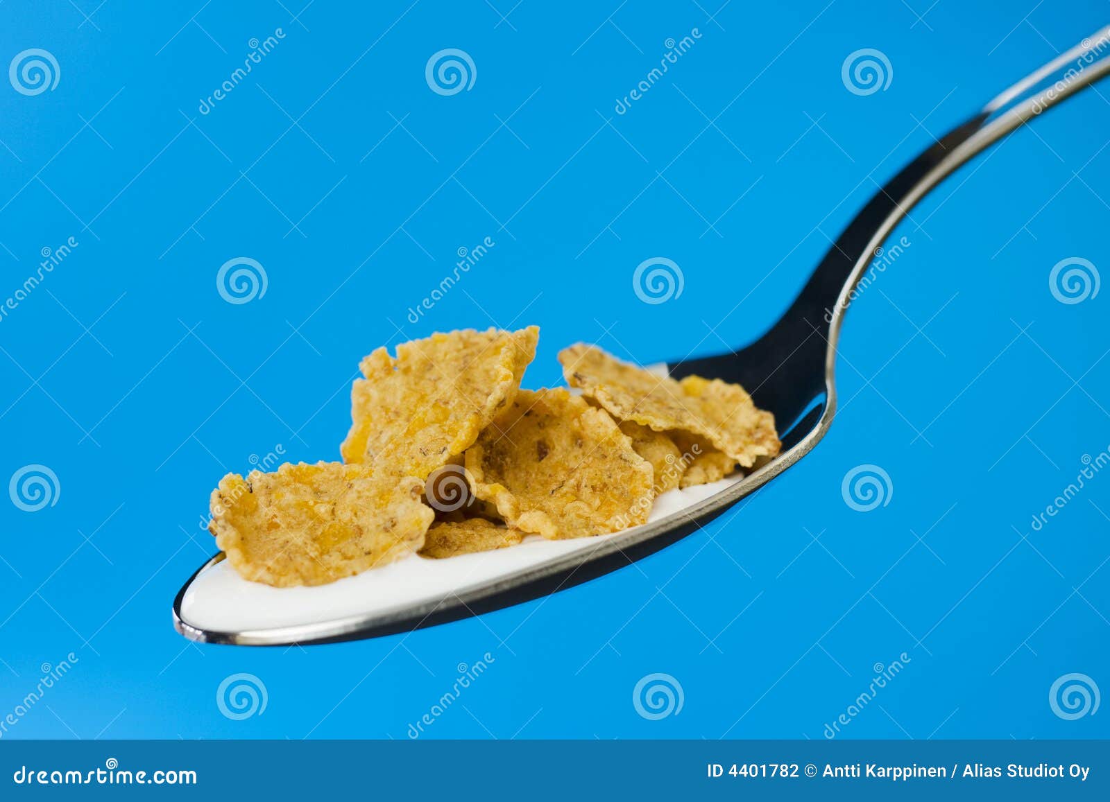 Corn Flakes On The Spoon Picture. Image: 4401782
