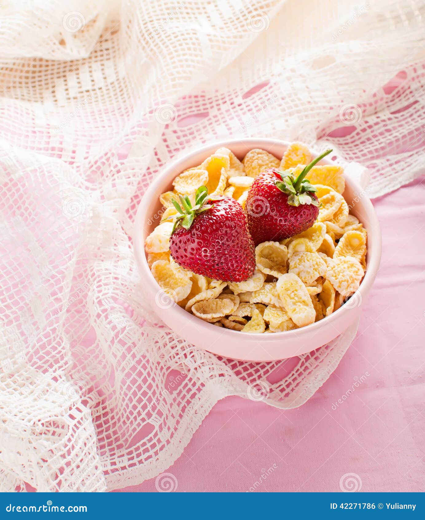 Corn Flakes with Strawberry Stock Photo - Image of strawberry ...