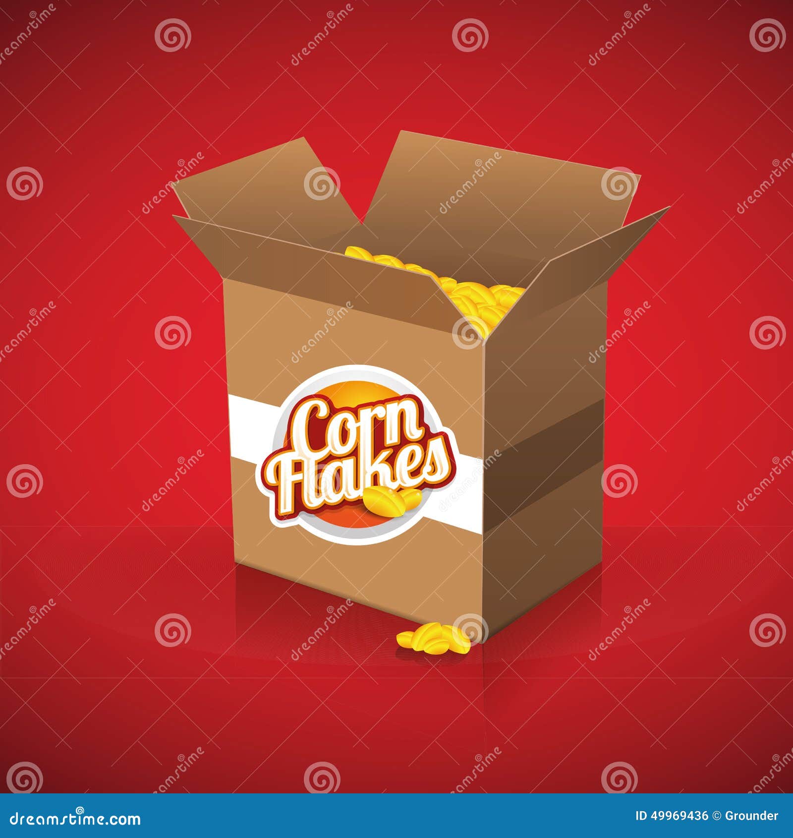 Corn Flakes Vector Label On Box Stock Vector - Illustration of ...